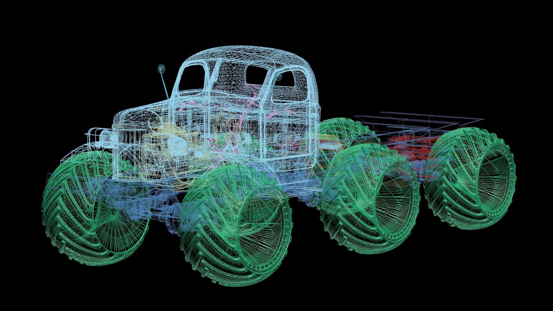 ArtStation - Zil 157R Wireframe render
