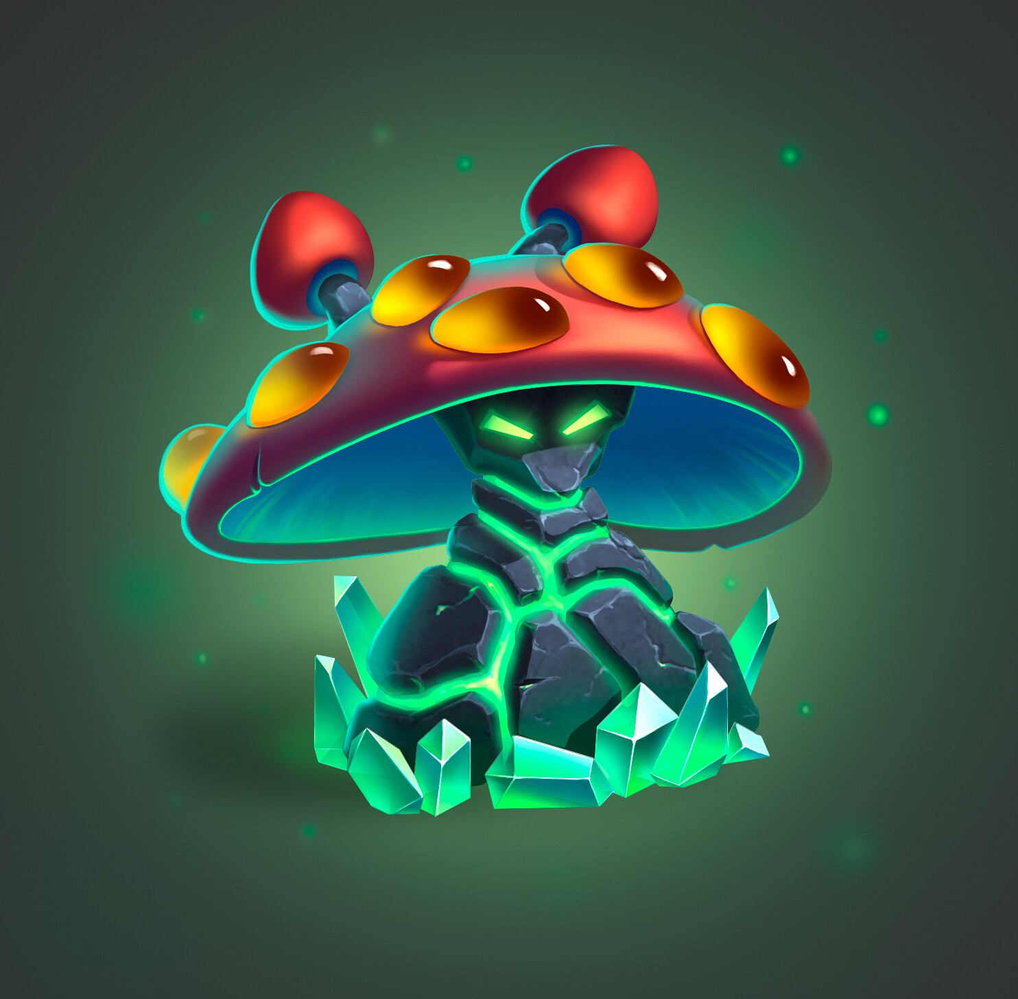 ArtStation - CRYSTAL - STONE MUSHROOM CHARACTER