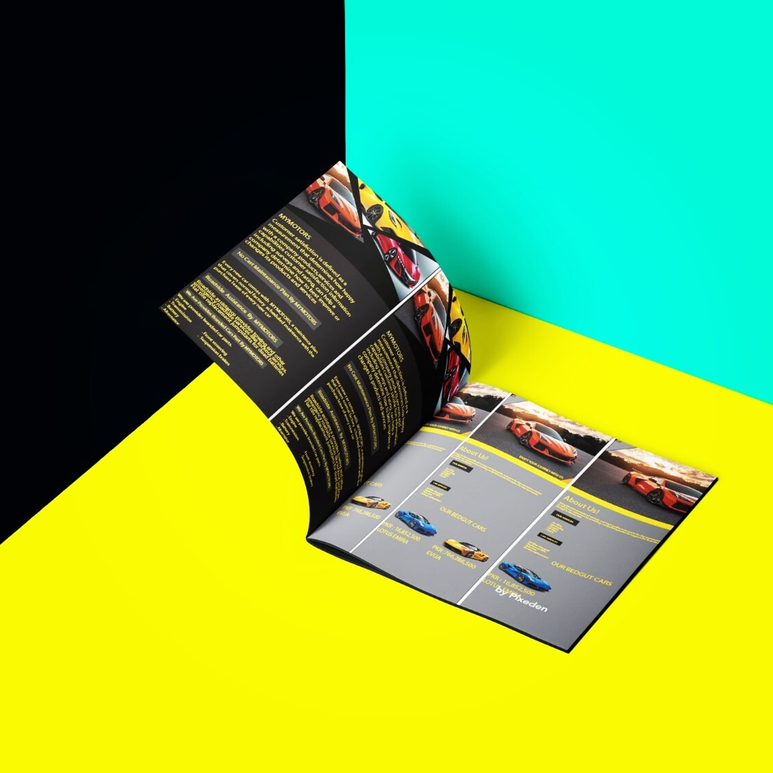 ArtStation - my motors brochure front and back mouckup