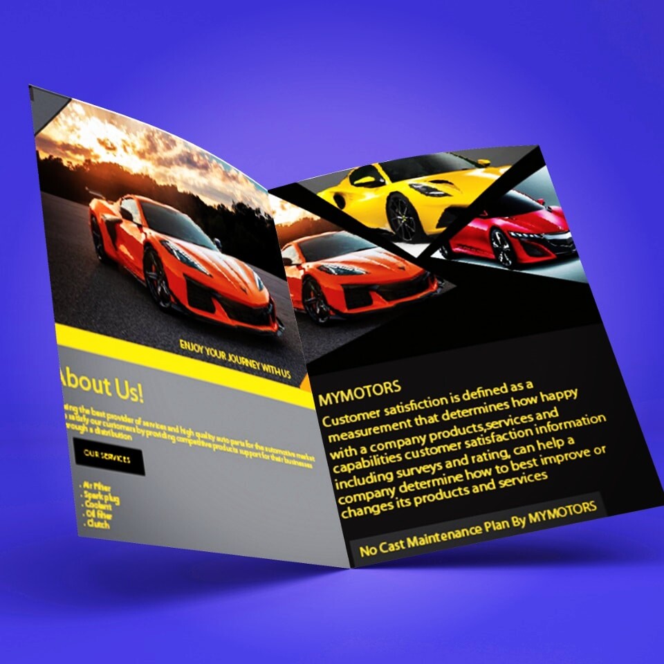 ArtStation - my motors brochure front and back