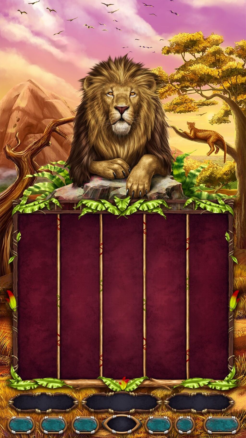 ArtStation - Design of the Main UI for the African themed slot machine