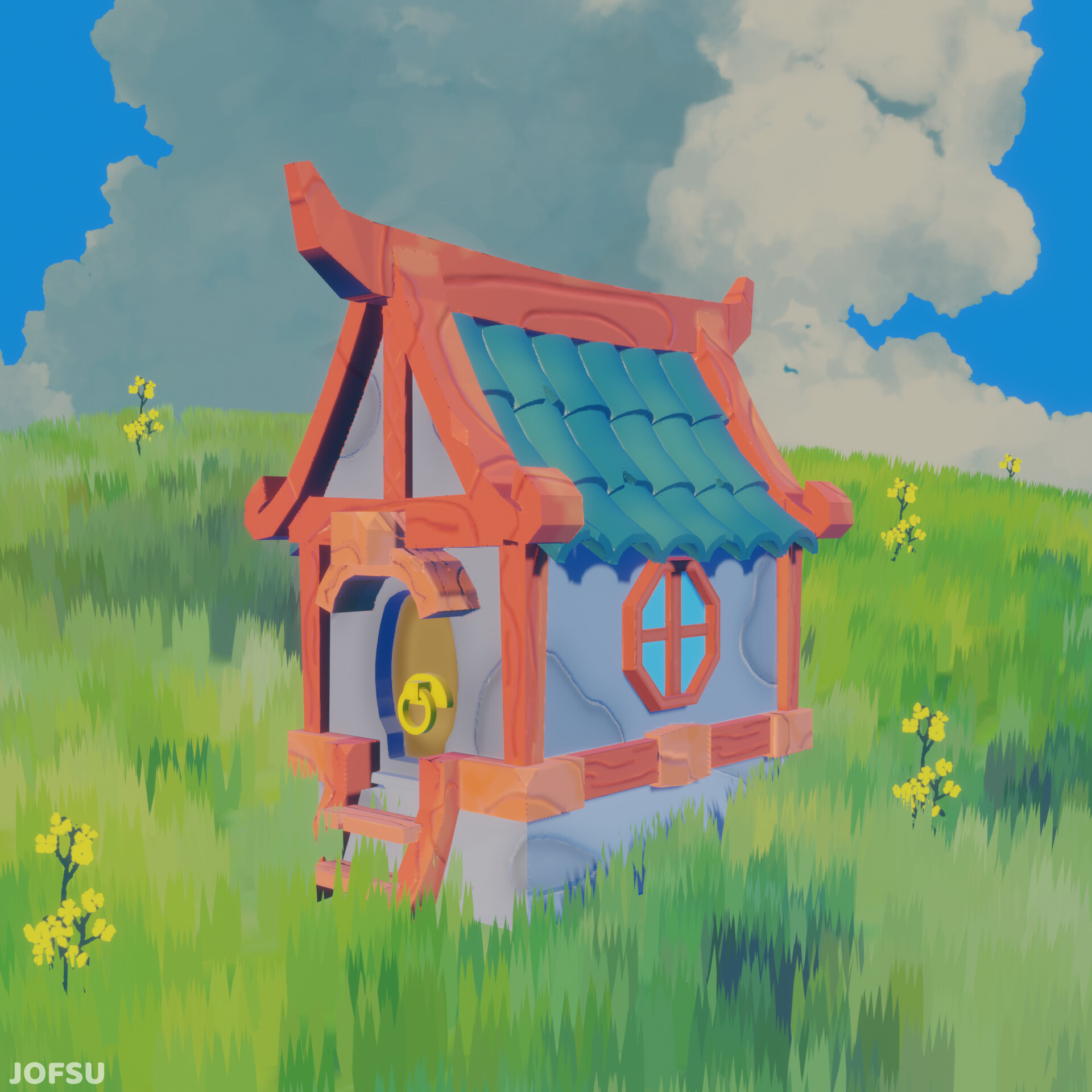 ArtStation - Stylized Japanese Style House