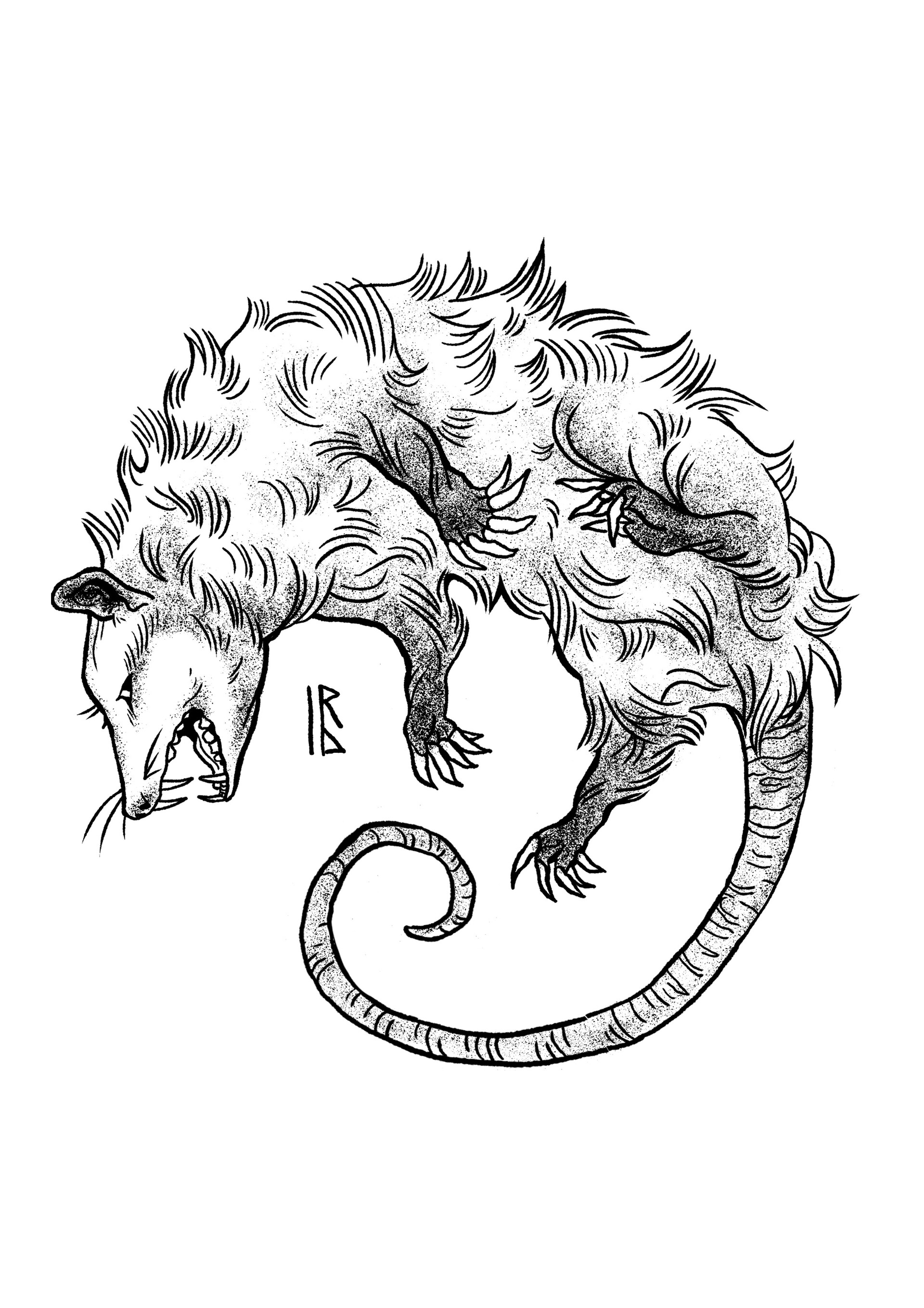 ArtStation - Opossum tattoo