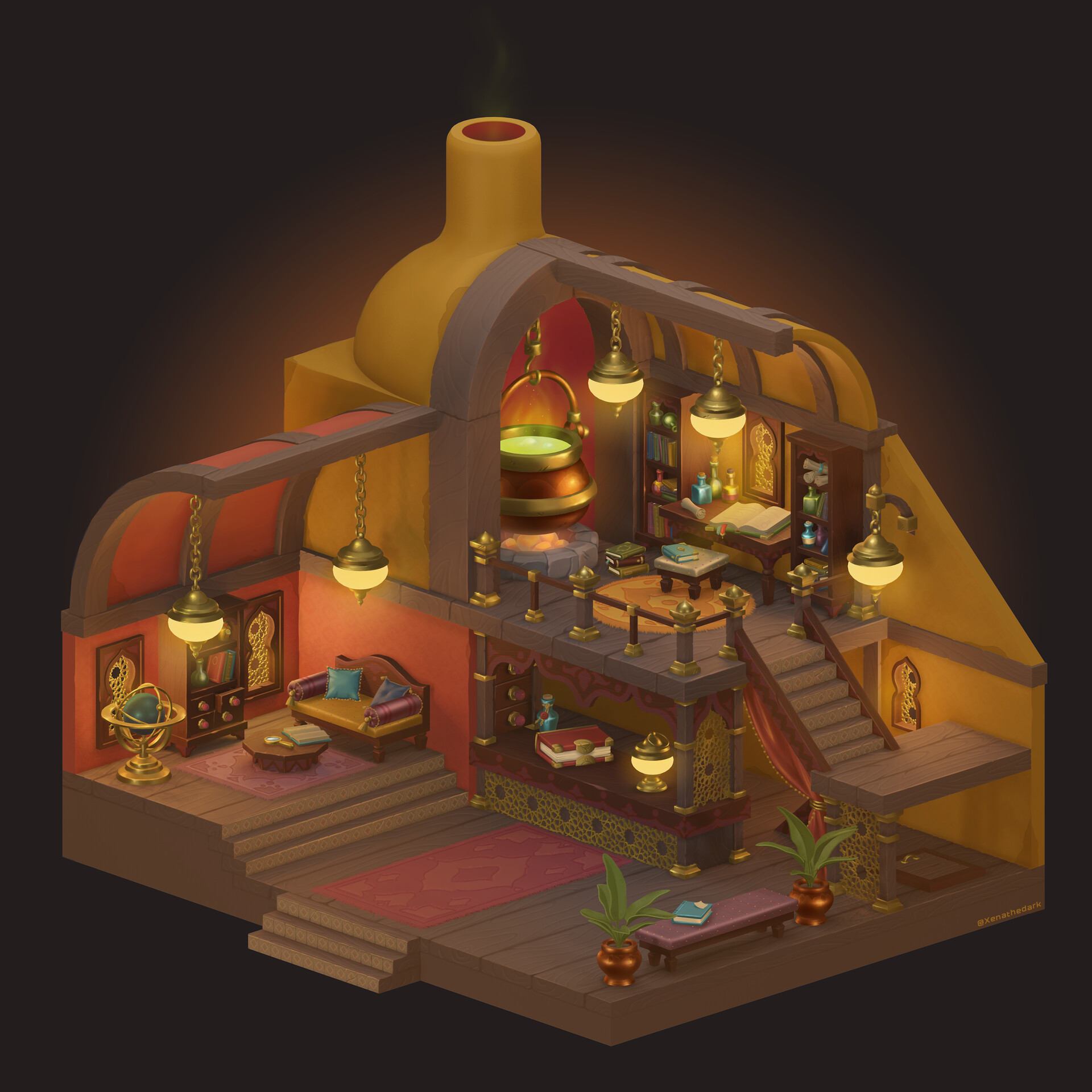 xenathedark (Xenia Sepelevici) - The Alchemist Shop Isometric Interior