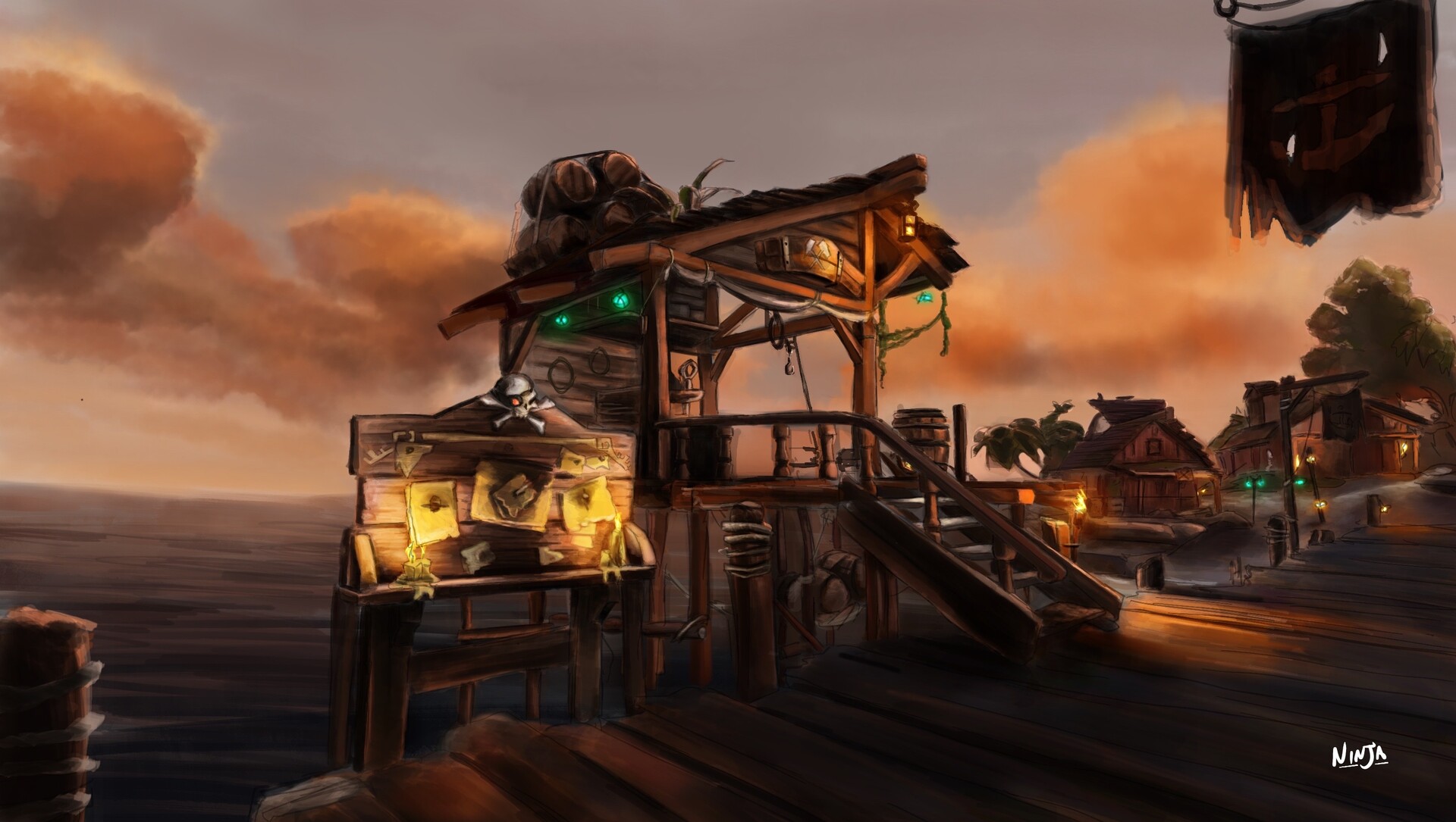 ArtStation - Sea Of Thieves Ancient Spire Outpost (sunset mood)