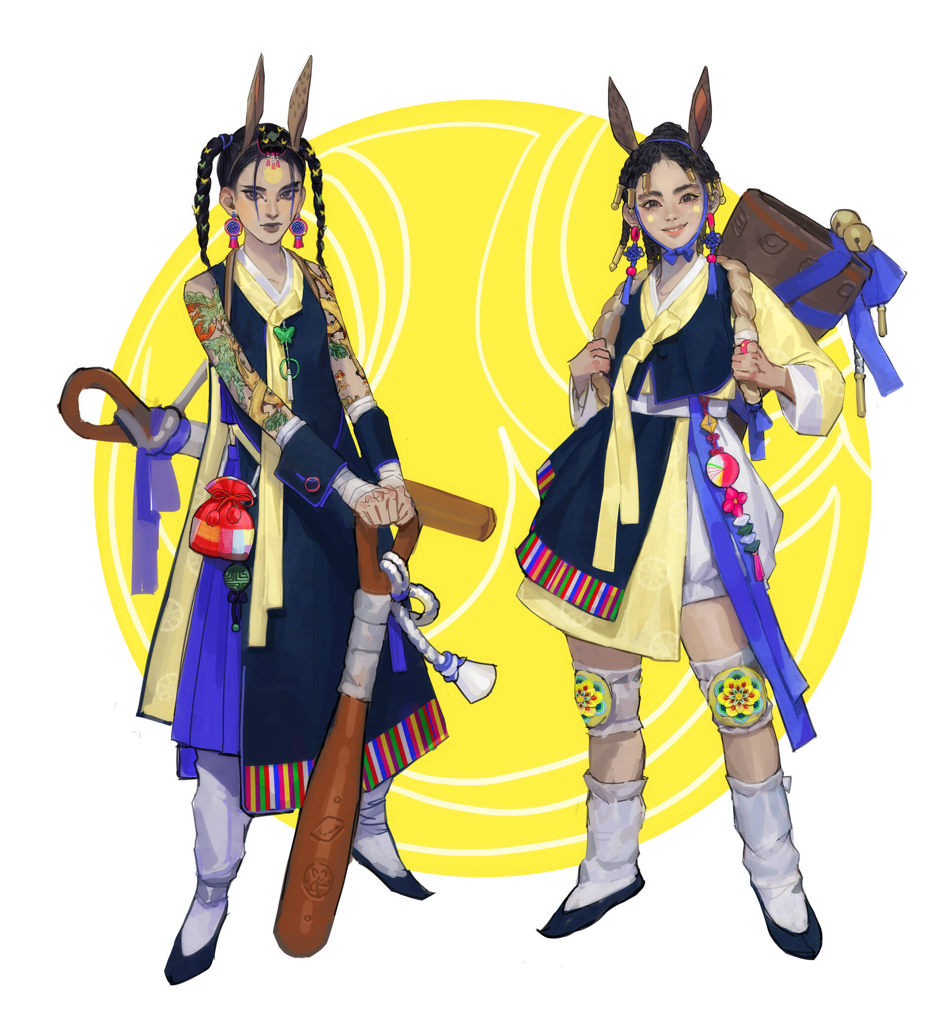 ArtStation - Korean Moon Rabbits