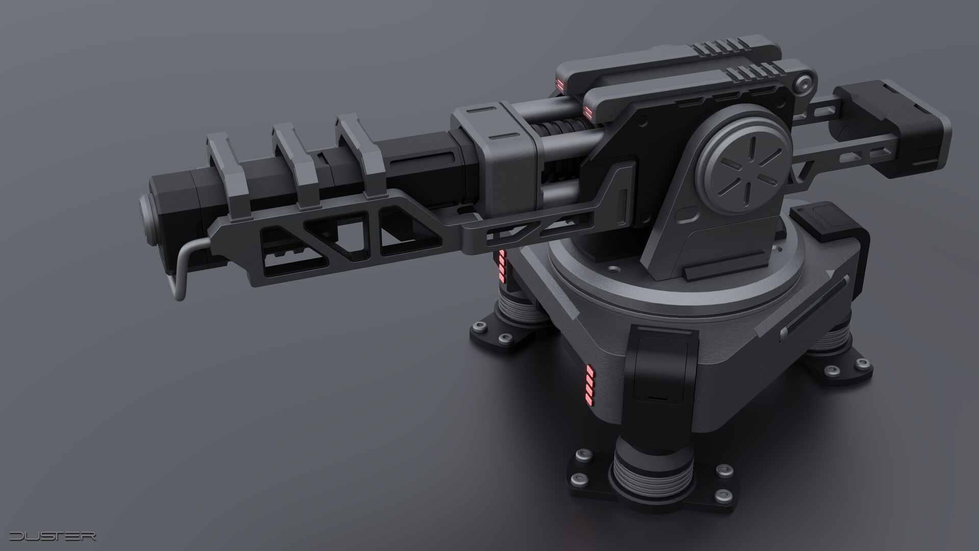 Duster - Sci-Fi Turret/Cannon - Blender 3D model