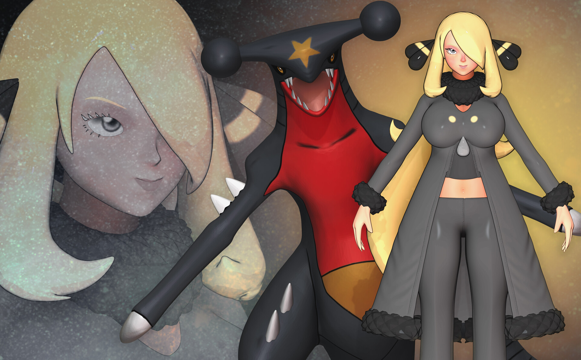 ArtStation - artwork from my nft series #14{Cynthia pokemon }