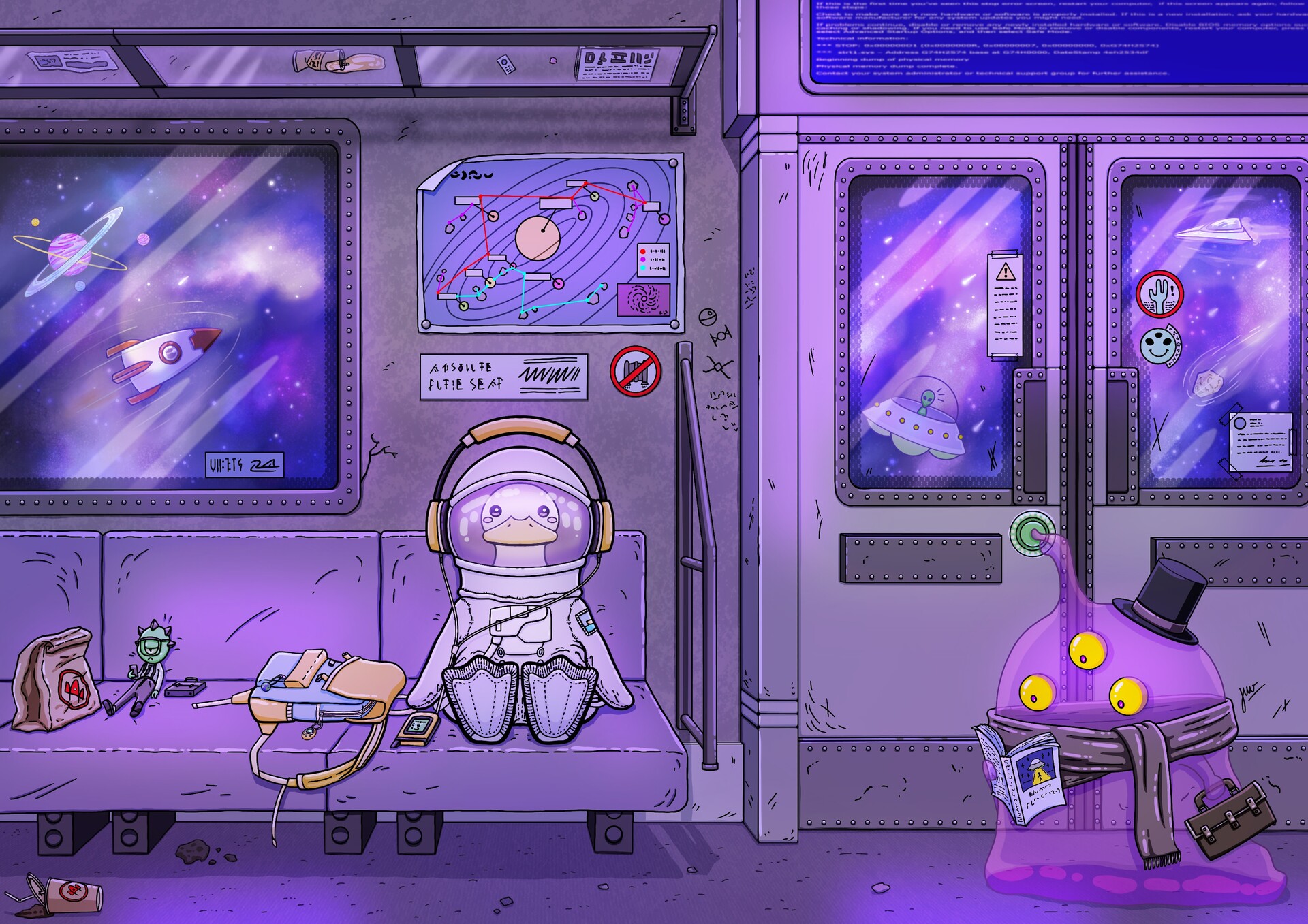 Space Train by Julia M. V. : r/WholesomeFantasyArt
