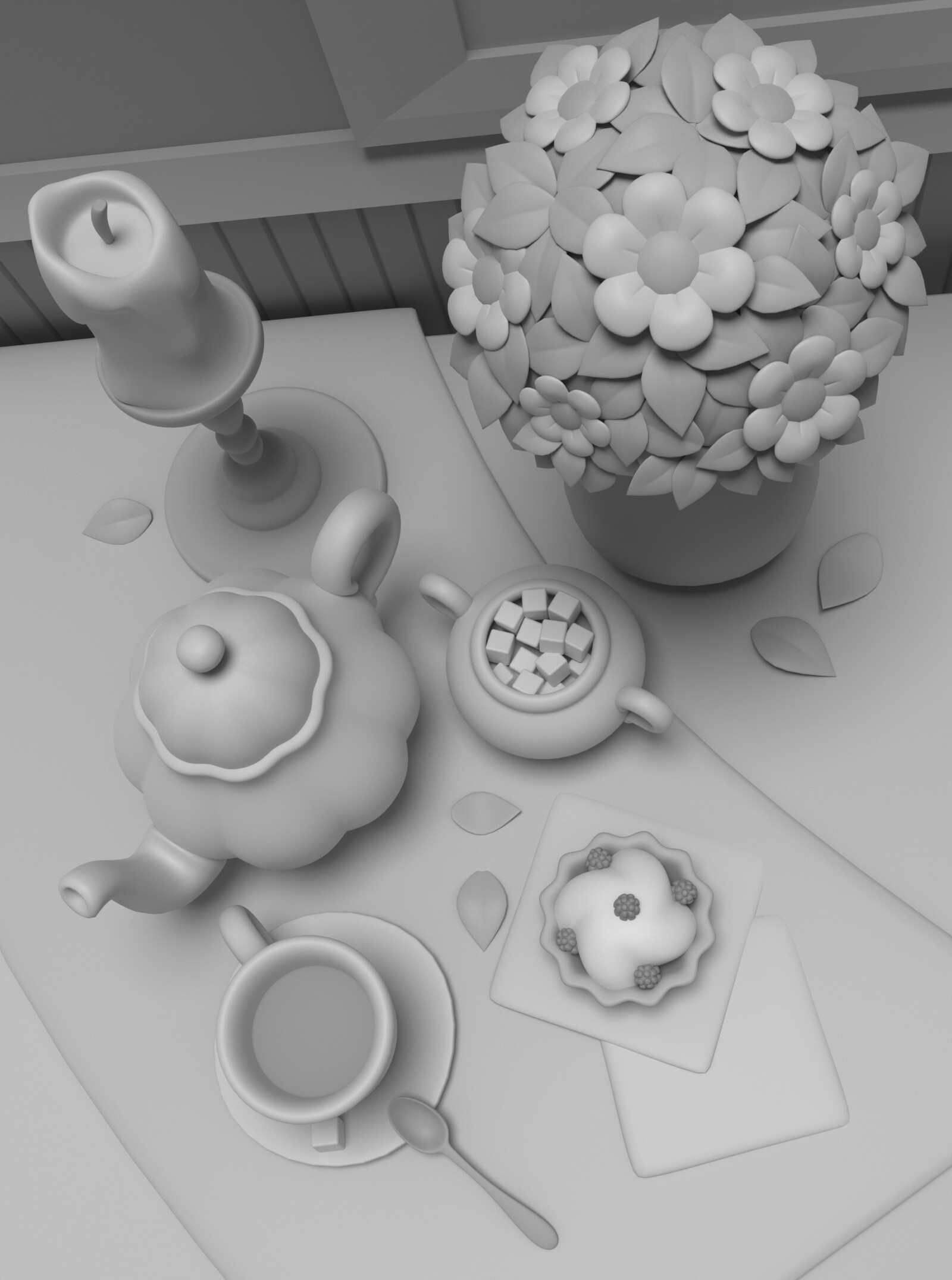 ArtStation - Subdivision modelling practice - Tea table