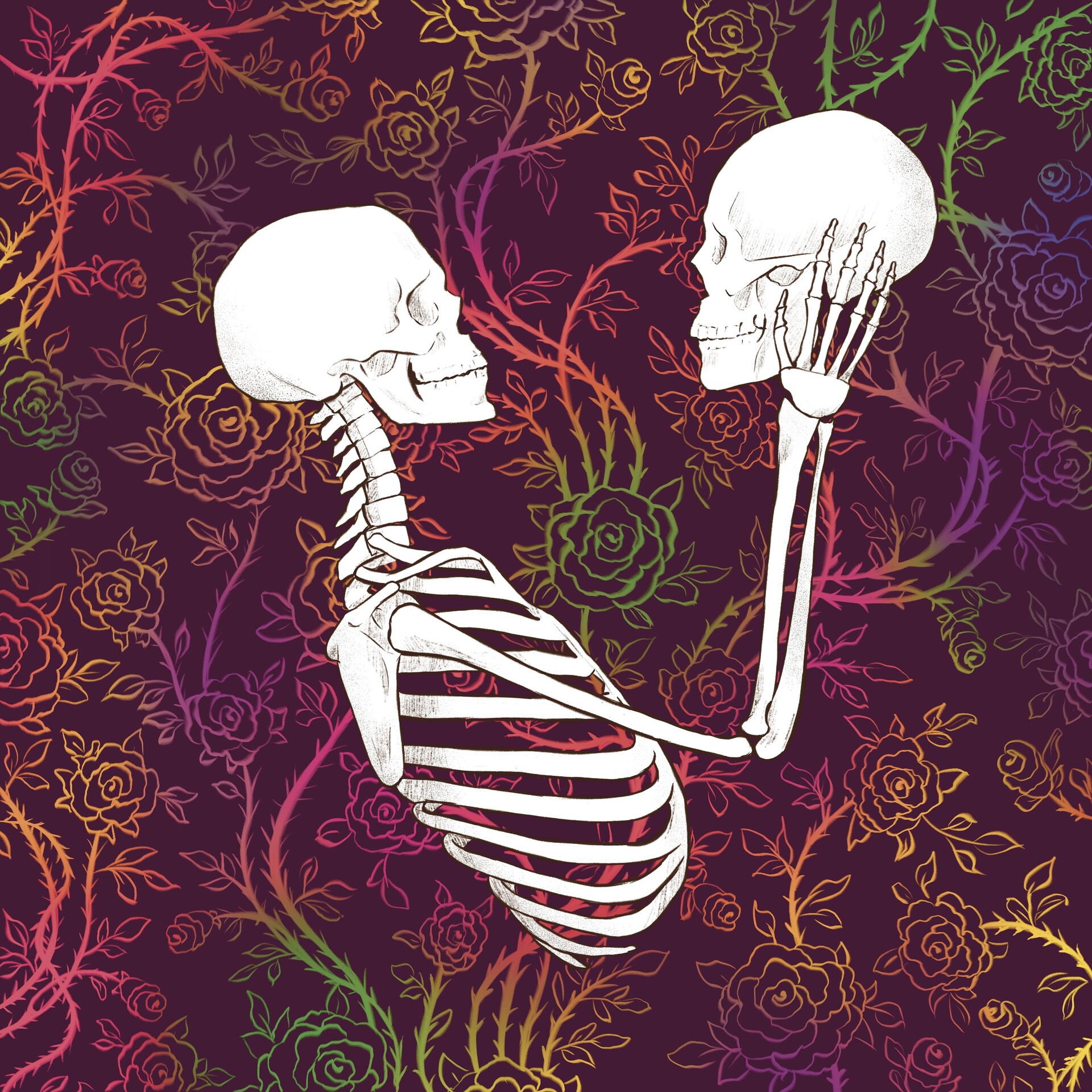 ArtStation - bones and flowers