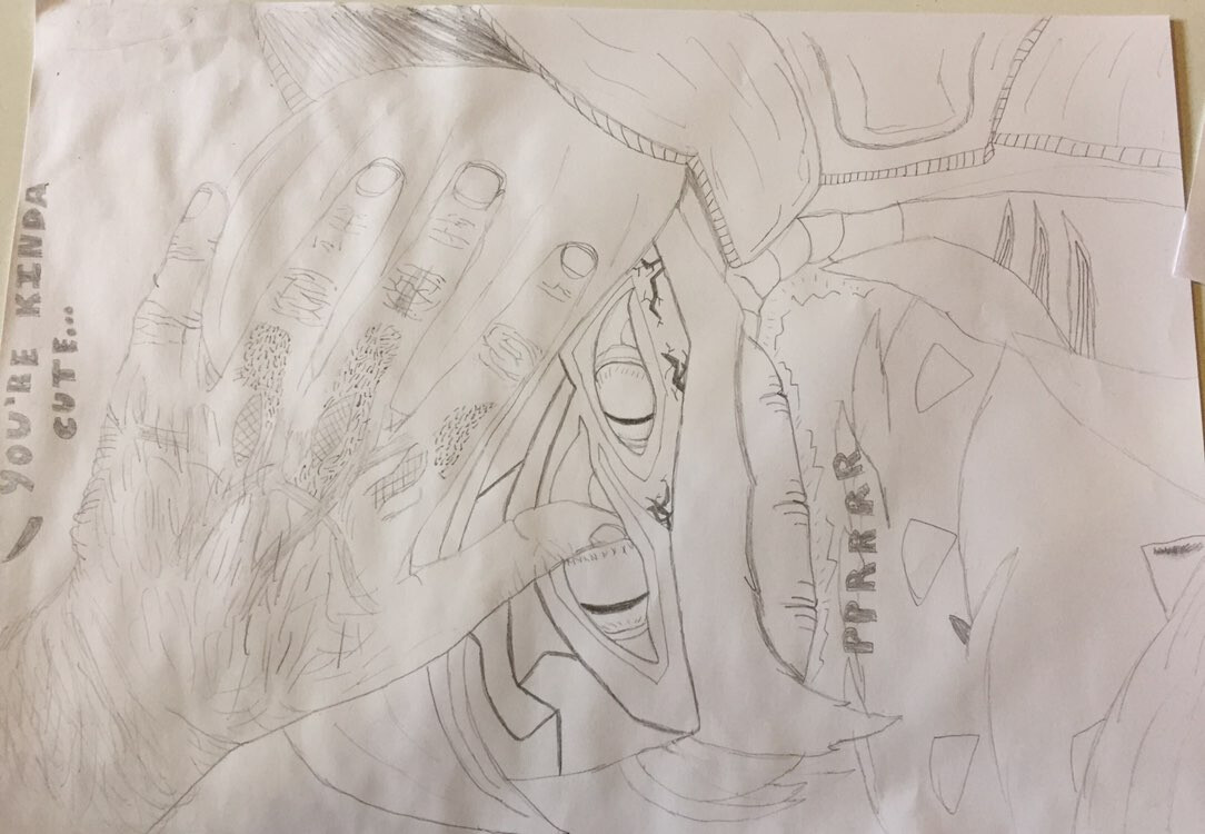 ArtStation - Cute...? - Drawing on paper sketch