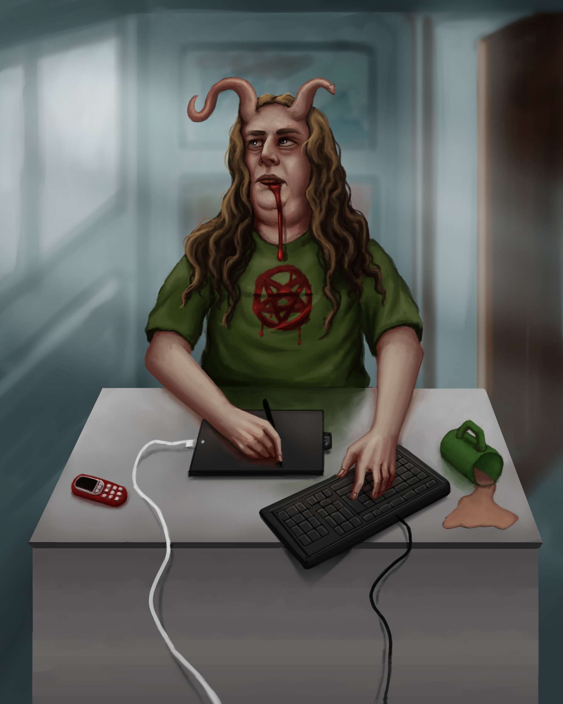 ArtStation - Spooky Self-Portrait