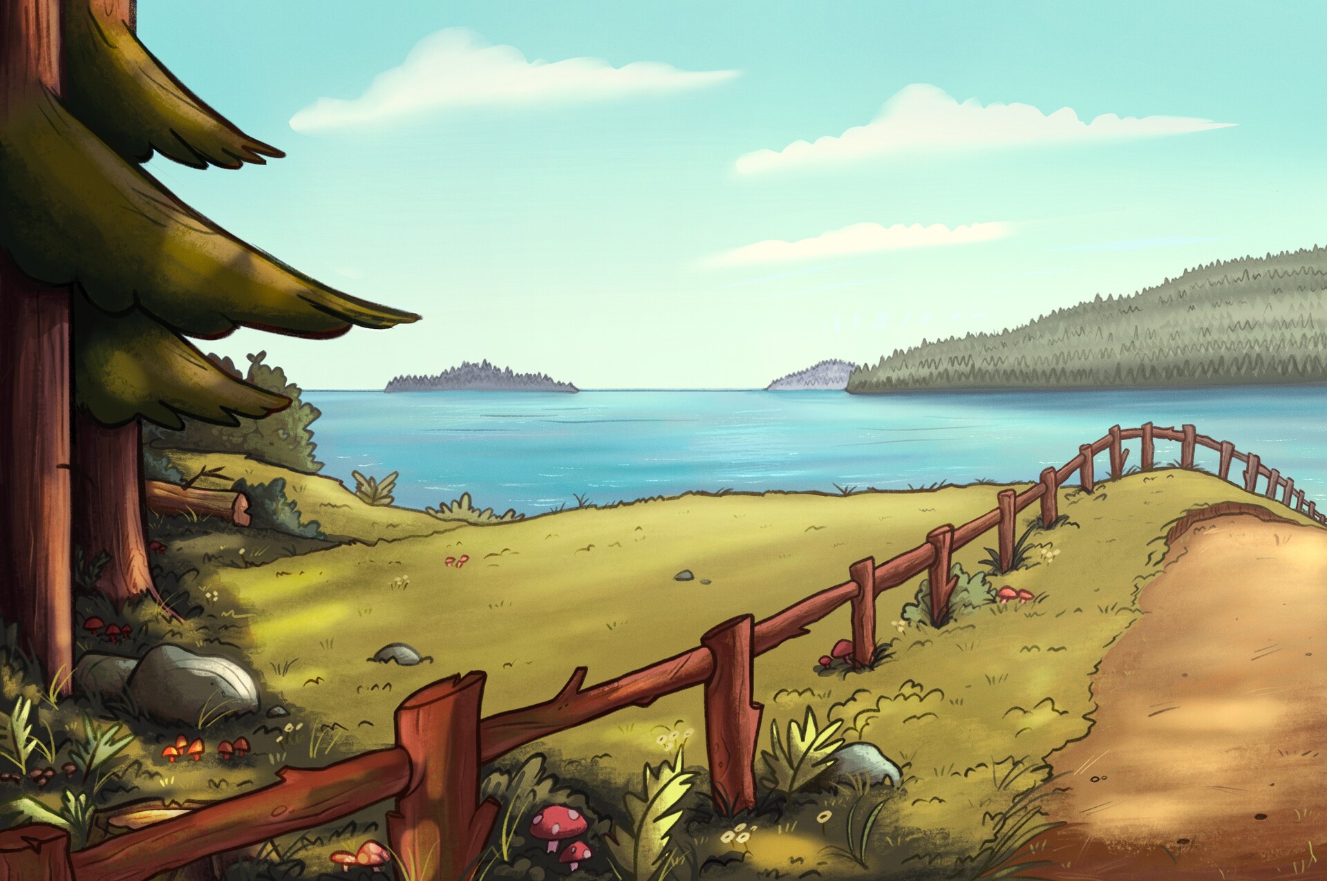 ArtStation - Gravity Falls art style study