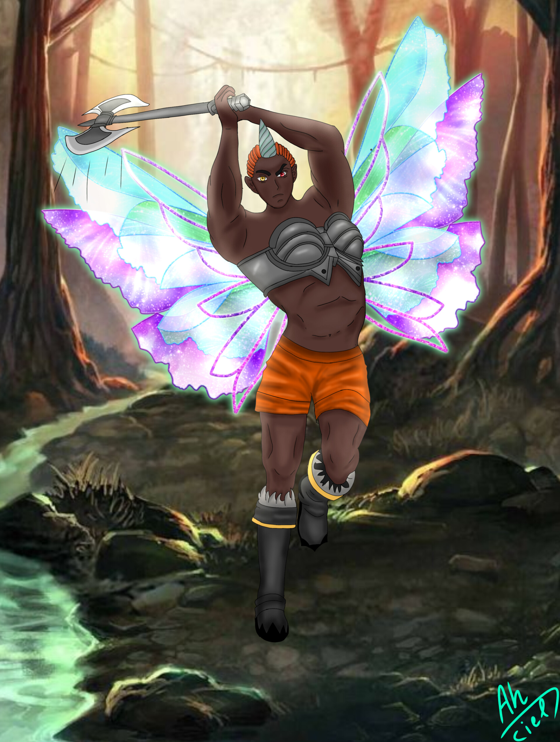 ArtStation - Katrina Stormwing, The Strongest Feywild Forest Warrior