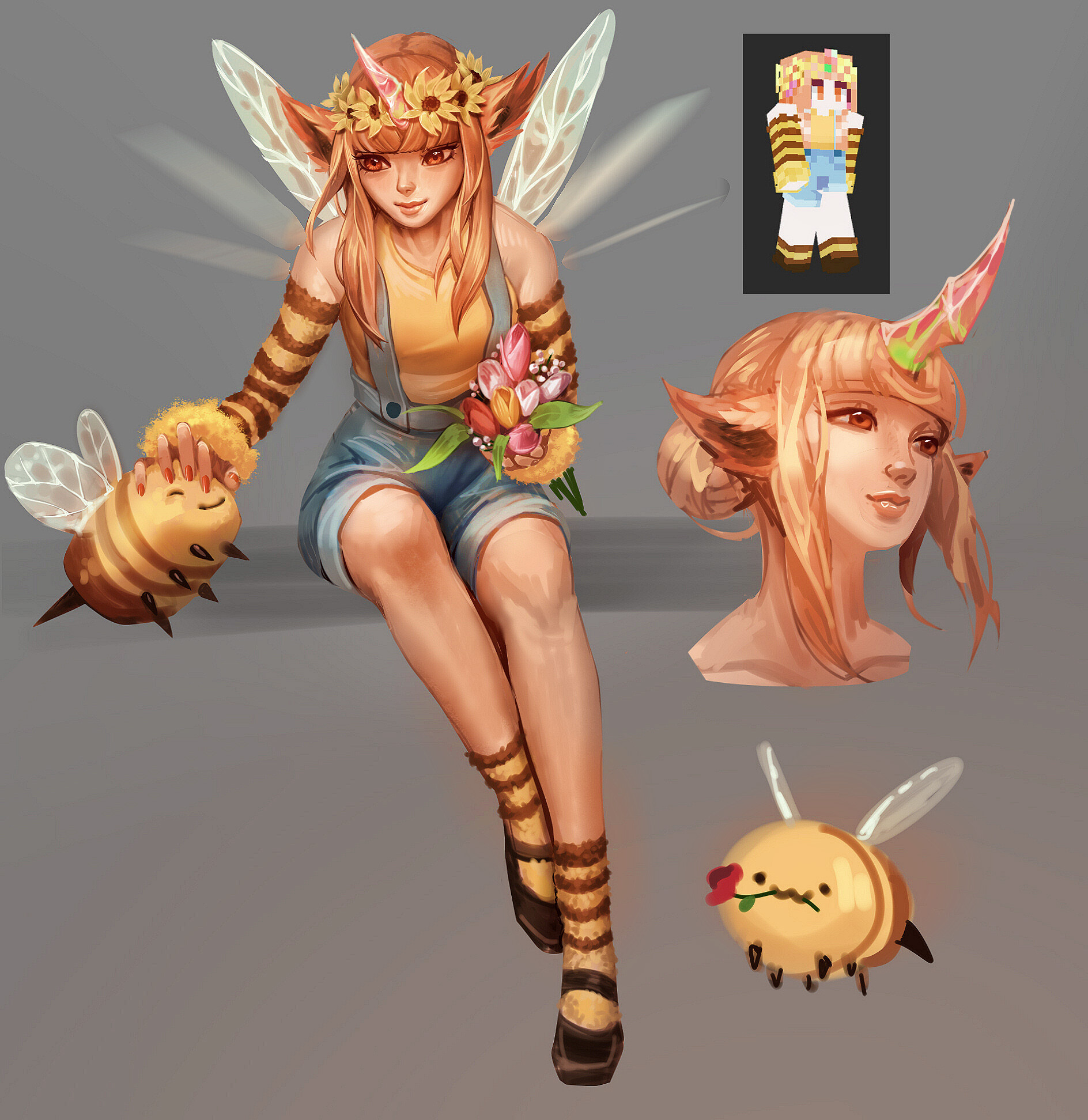 Artstation 🐝 My Minecraft Bee Skin Oc 🐝