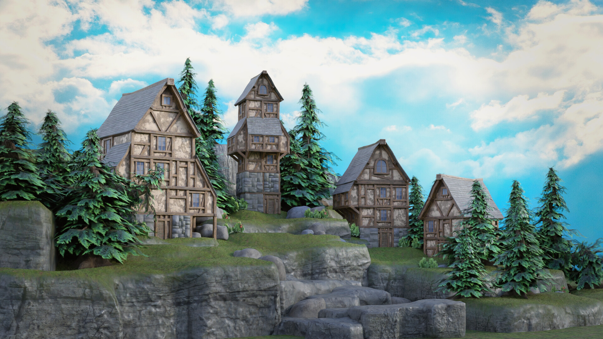 ArtStation - Medieval village