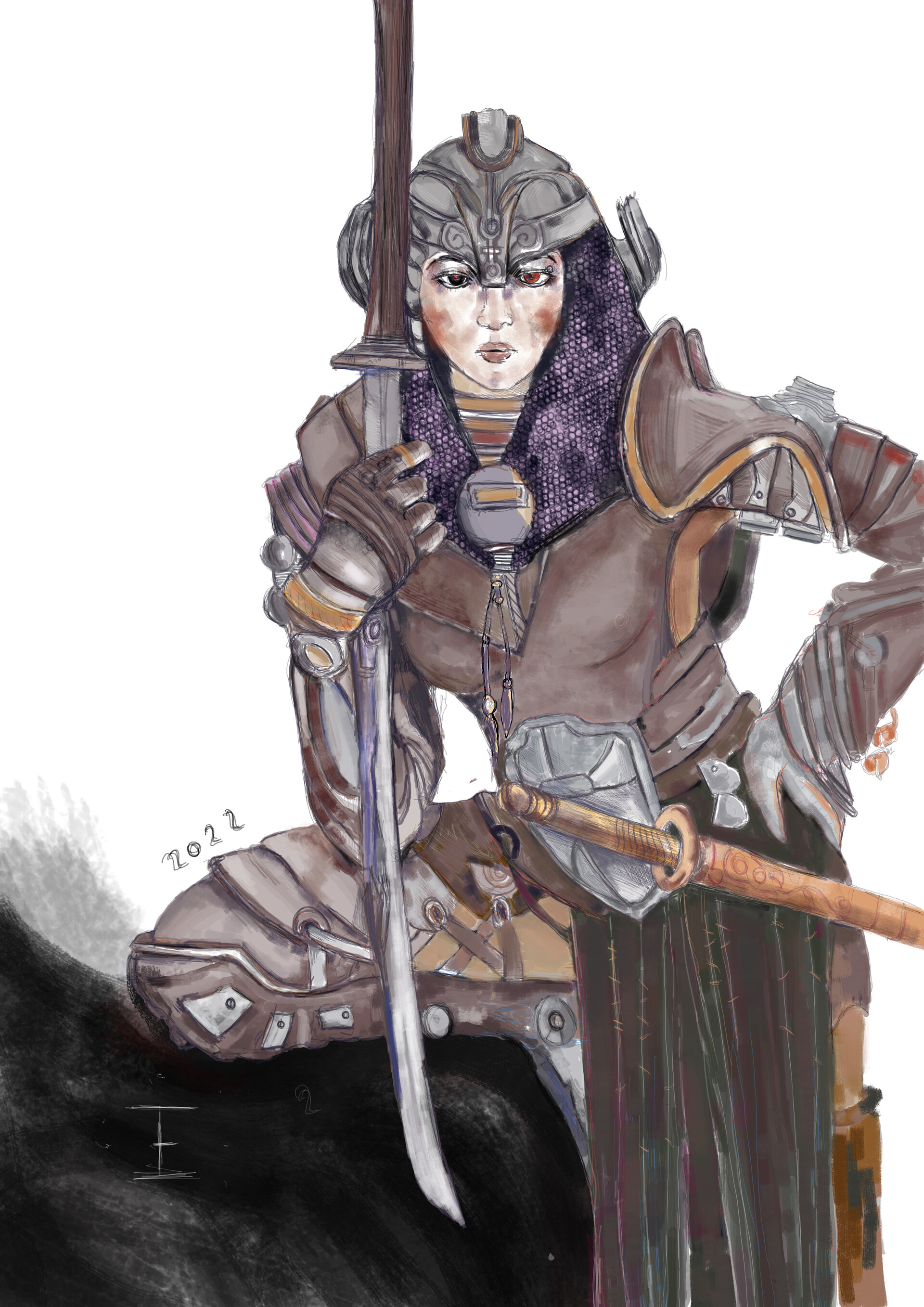 ArtStation - Girl with sword