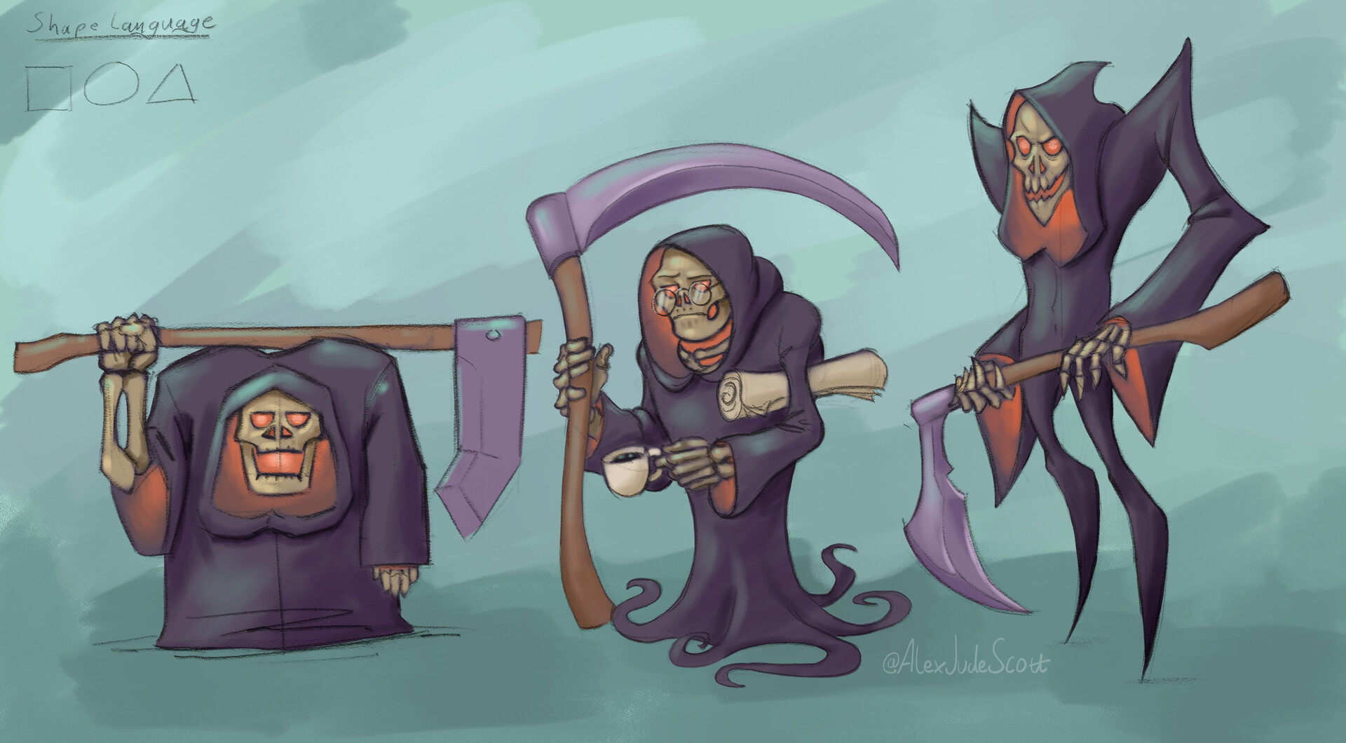 ArtStation - Three Deaths - Shape Language Experiment