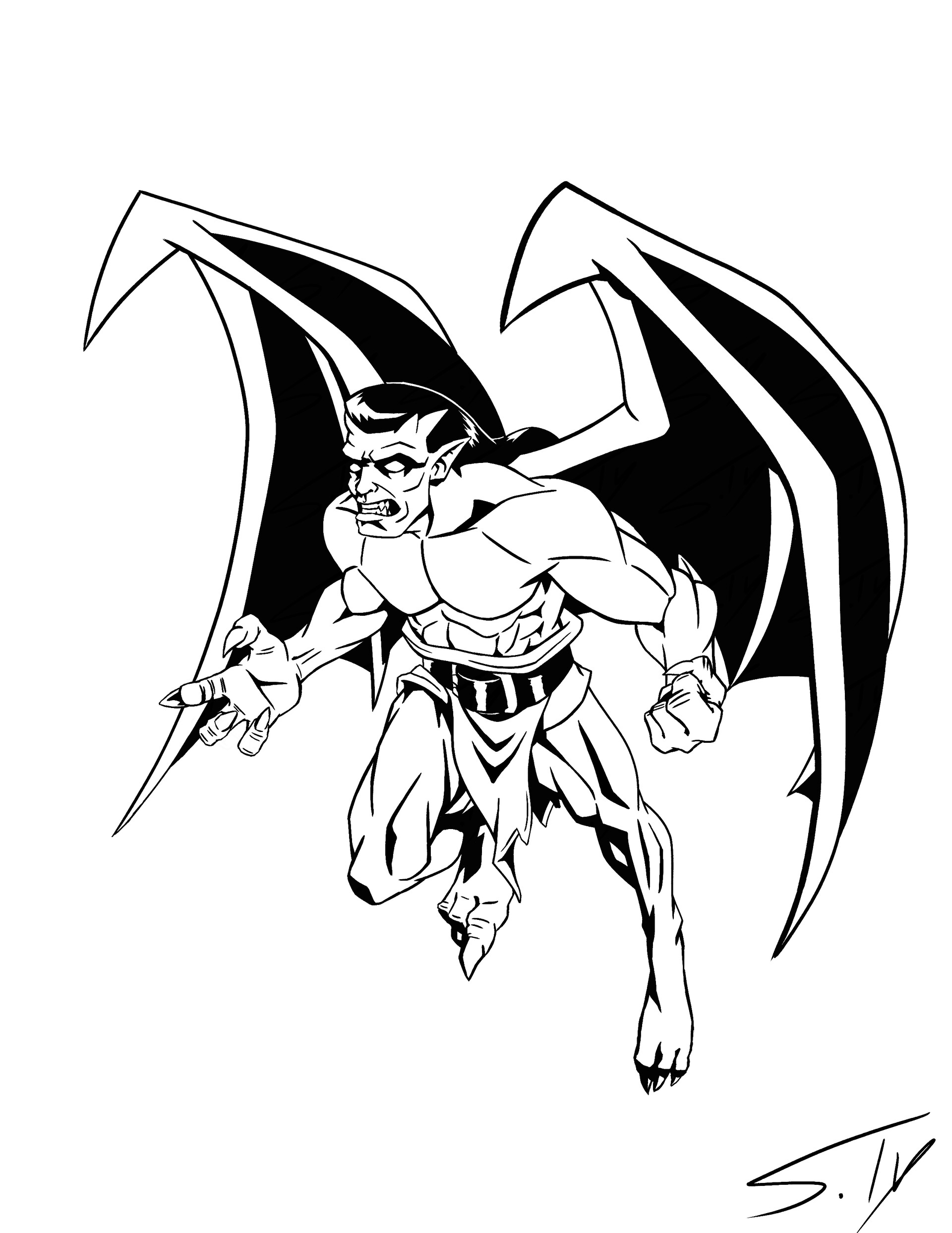 gargoyles galiath coloring pages