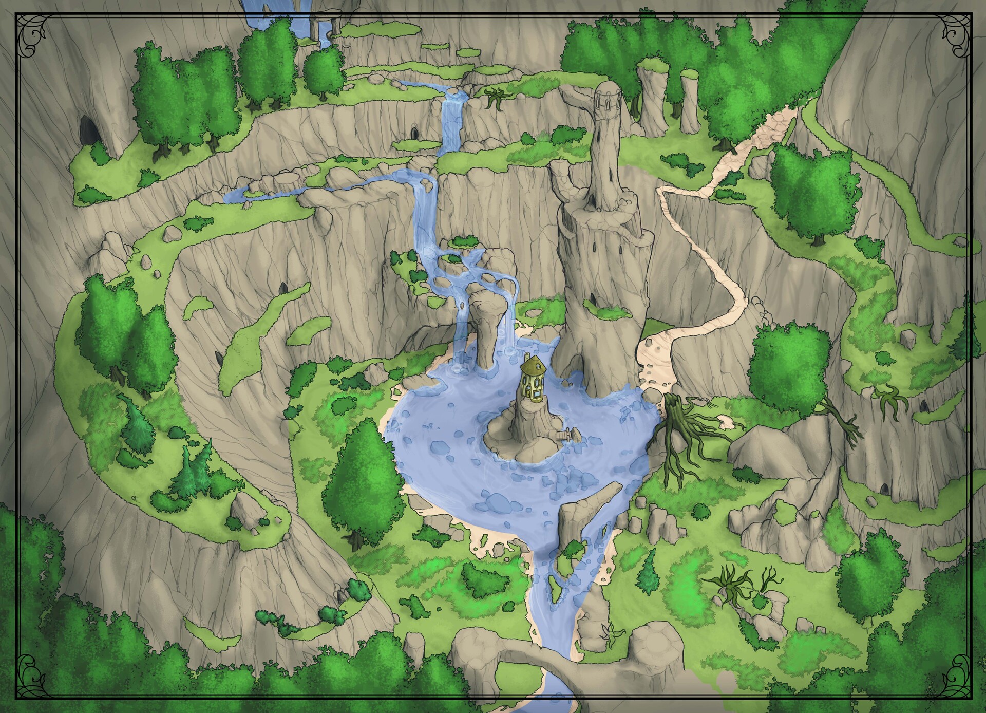 ArtStation - Waterfall Valley Environment Design