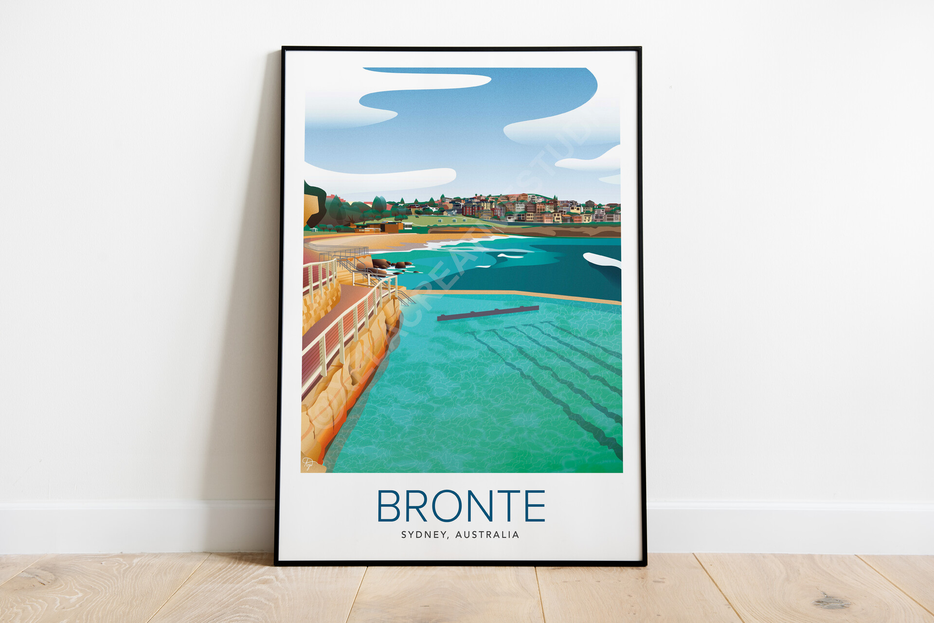 ArtStation - Bronte Beach Landscape Illustration