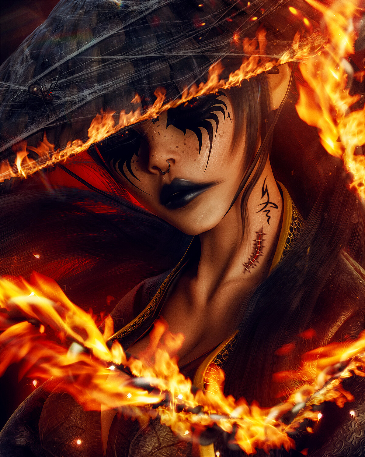 ArtStation - fire girl