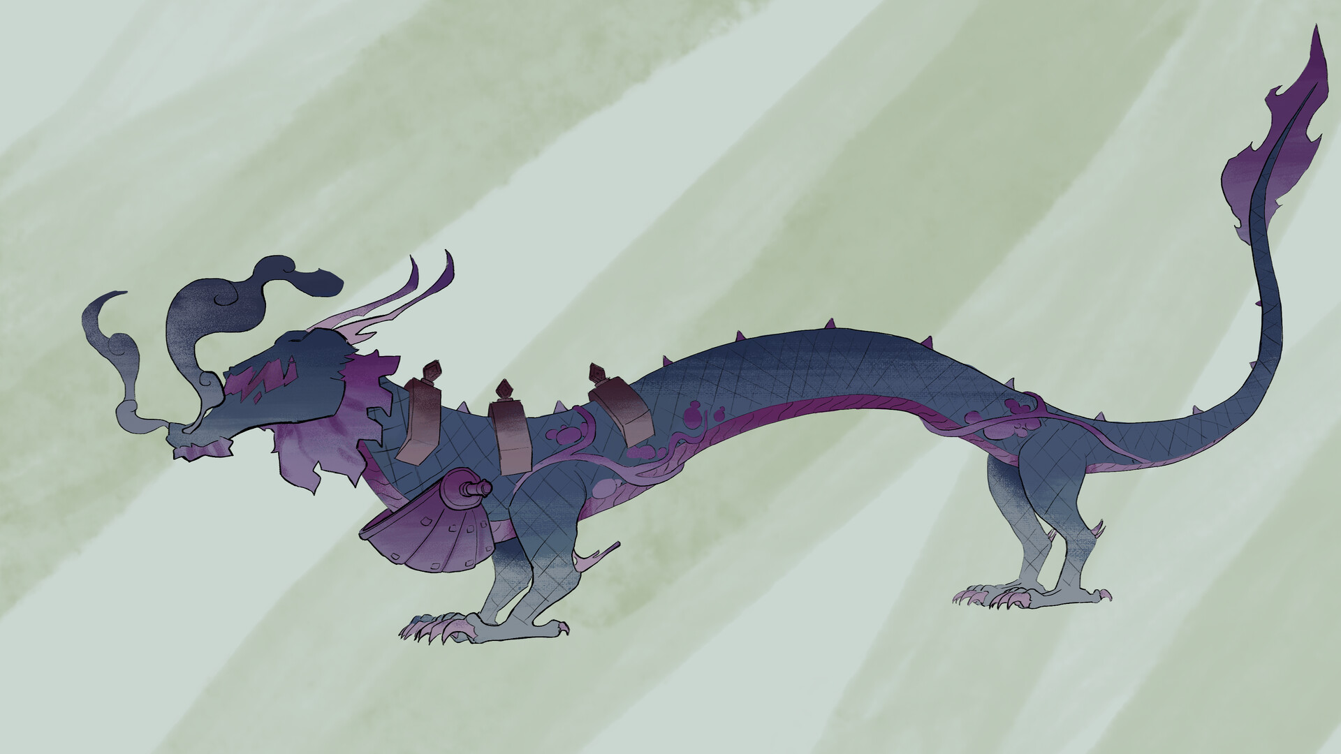 ArtStation - A dragon and enemies