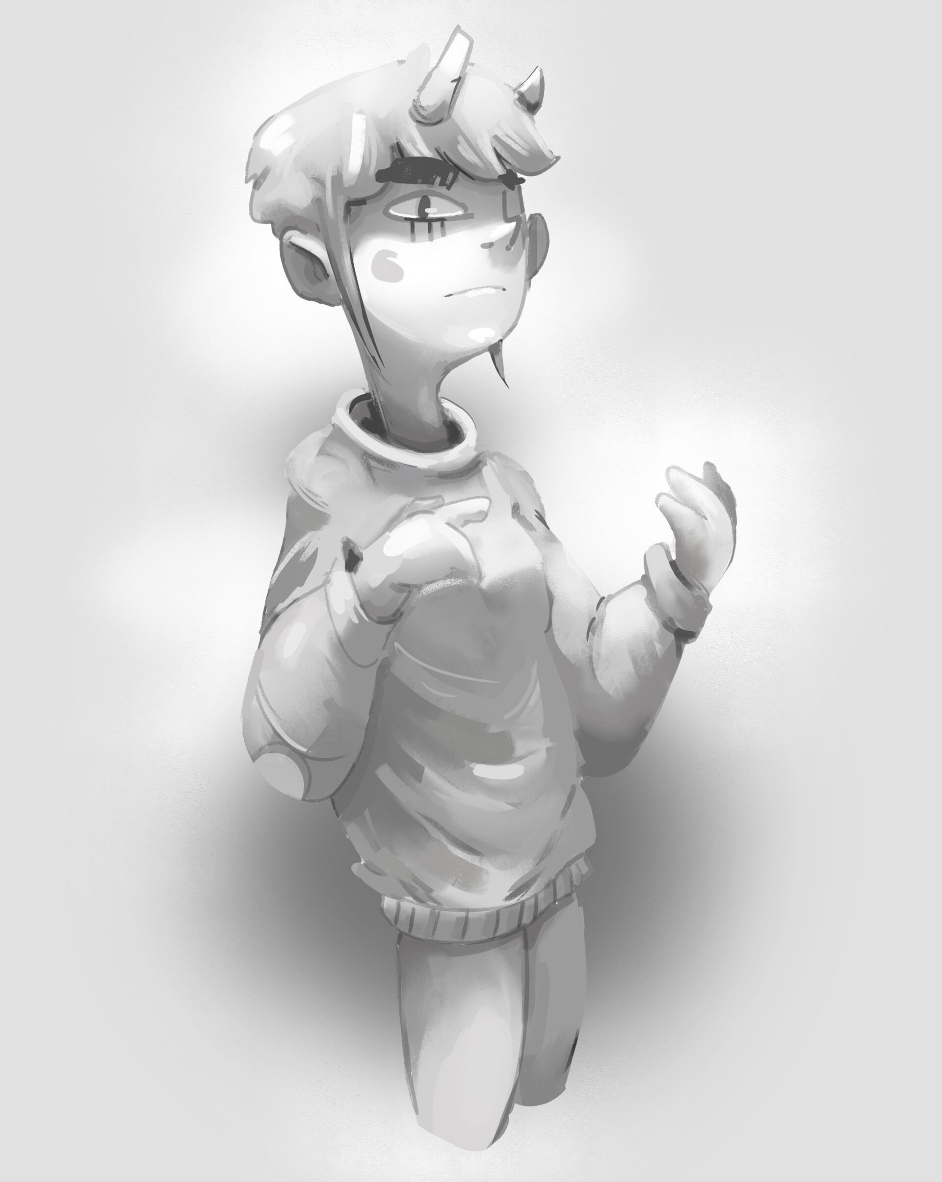 ArtStation - Greyscale practice - Lily