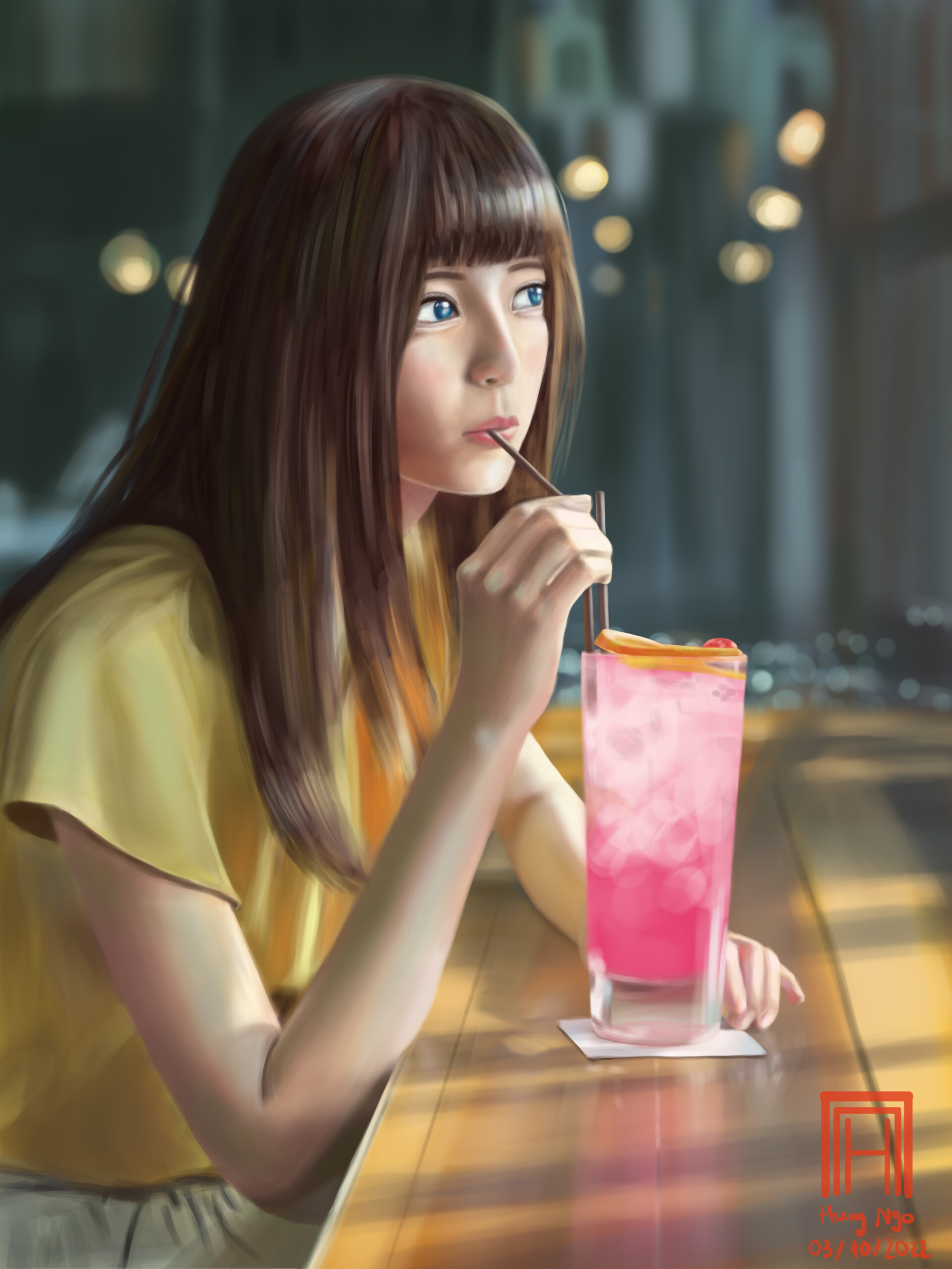 ArtStation - Drinking juice