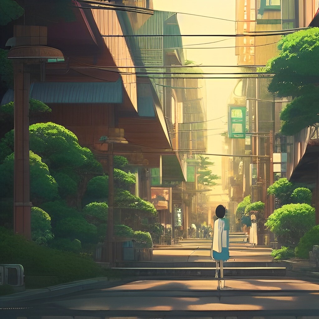 ArtStation - A city of Japan - Made By AI