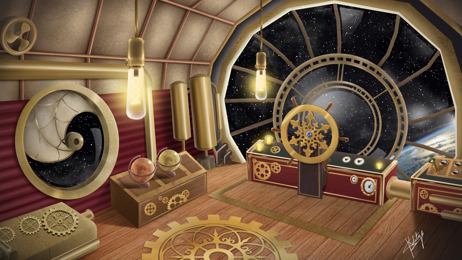 ArtStation - Steampunk Spacecraft Int
