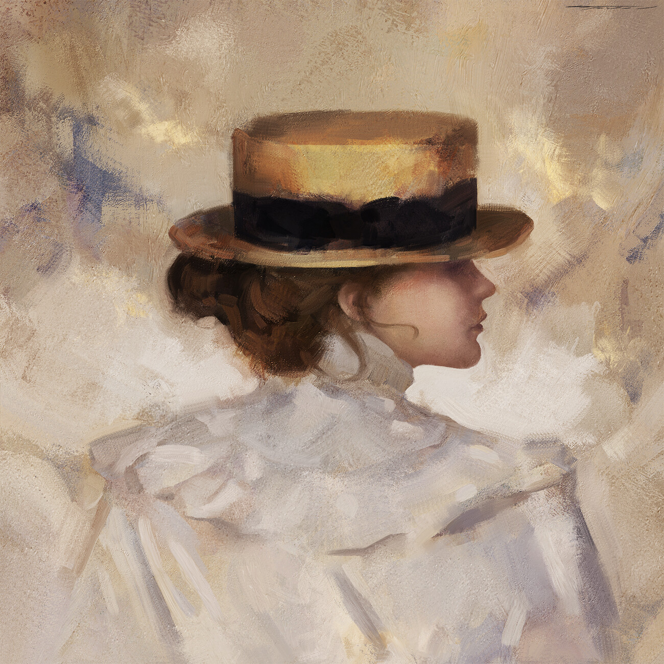 ArtStation - portrait of a woman in a hat