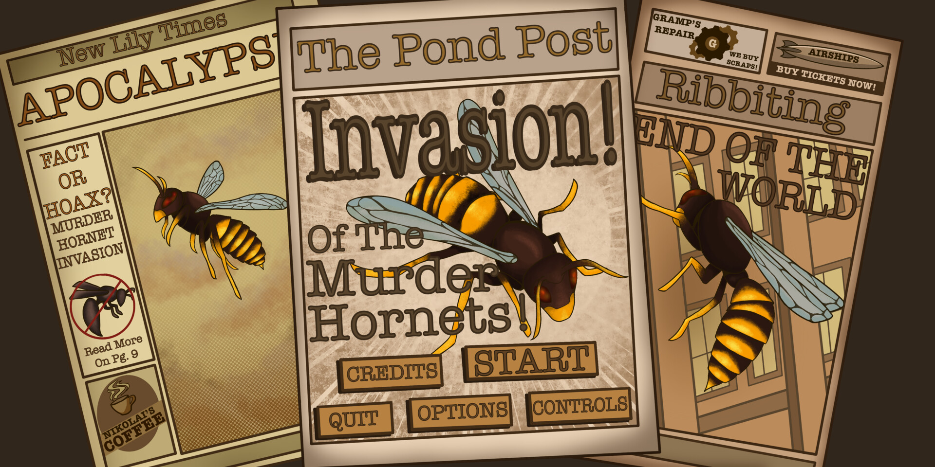 ArtStation - Invasion Of The Murder Hornets Title Screen