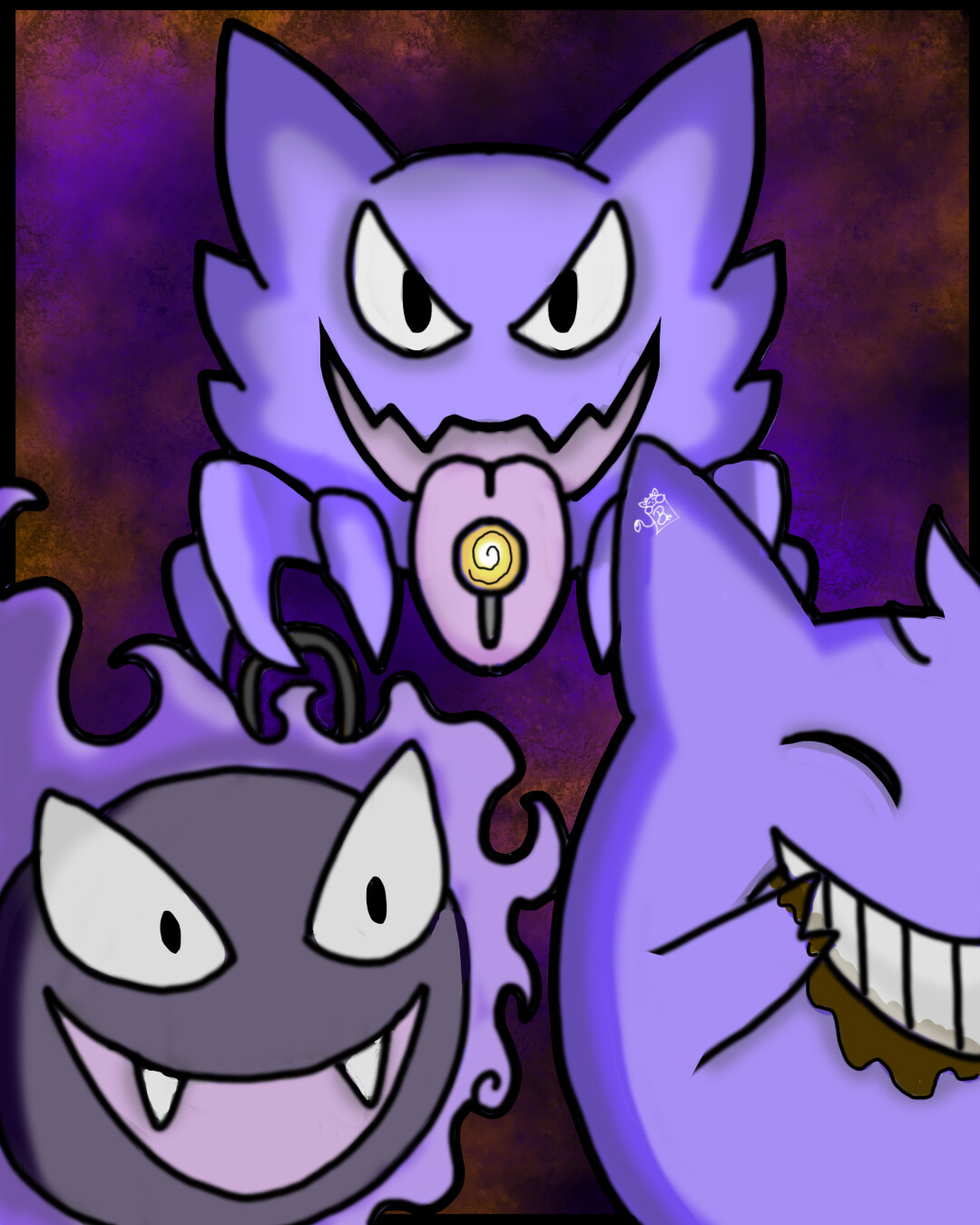 Gastly Haunter Gengar Art