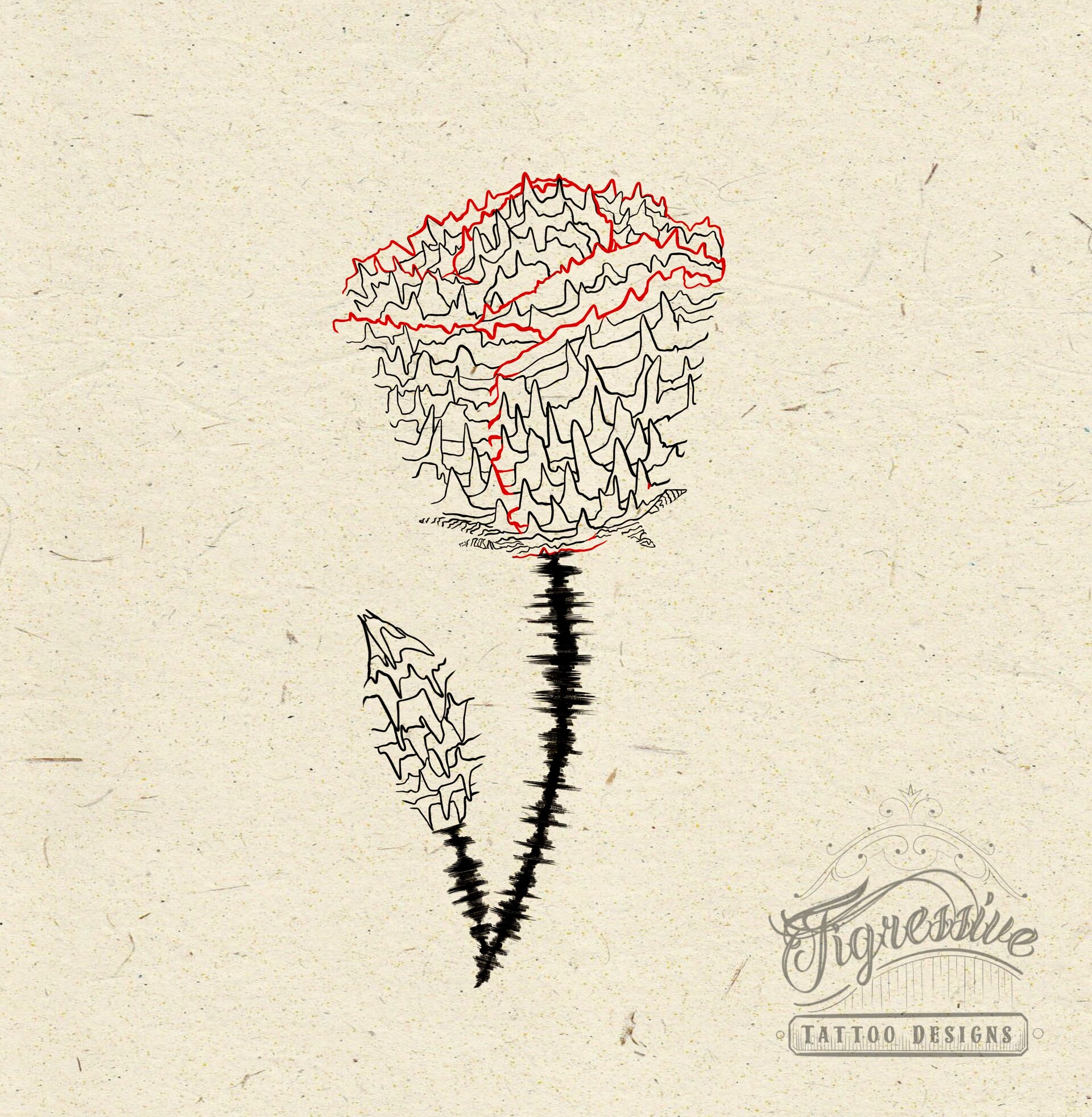 ArtStation - Radio wave Tattoo design of a Rose