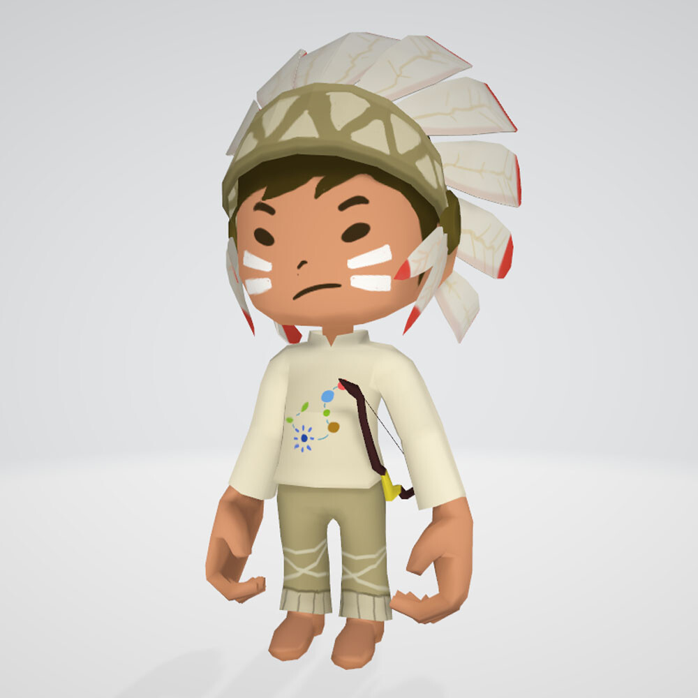 Gunawan Budhiarto - An Indian Kid, 3d Low Poly Character With Texture