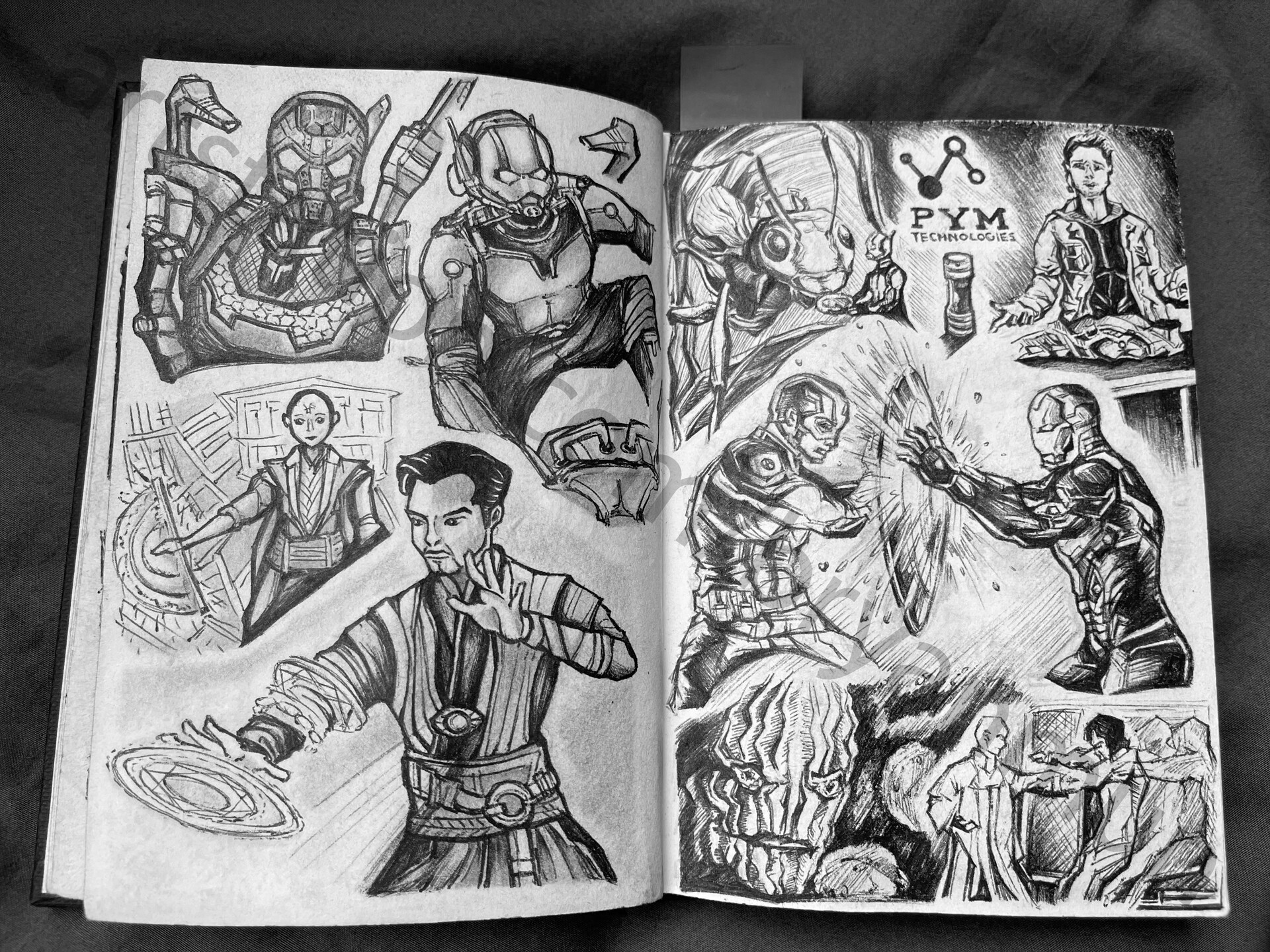 ArtStation - MCU Phase 3 pencil and ink sketch