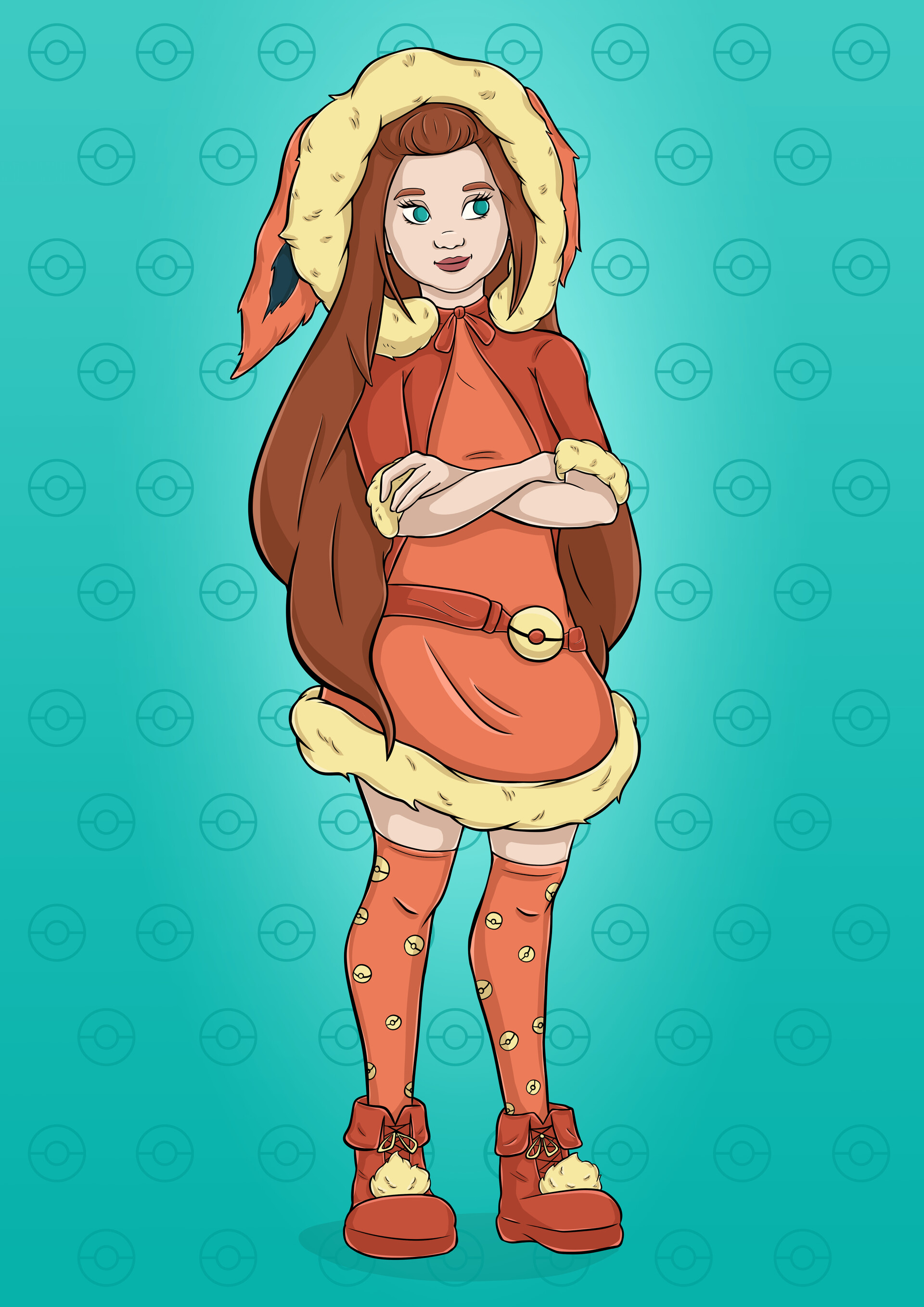 ArtStation - Flareon girl