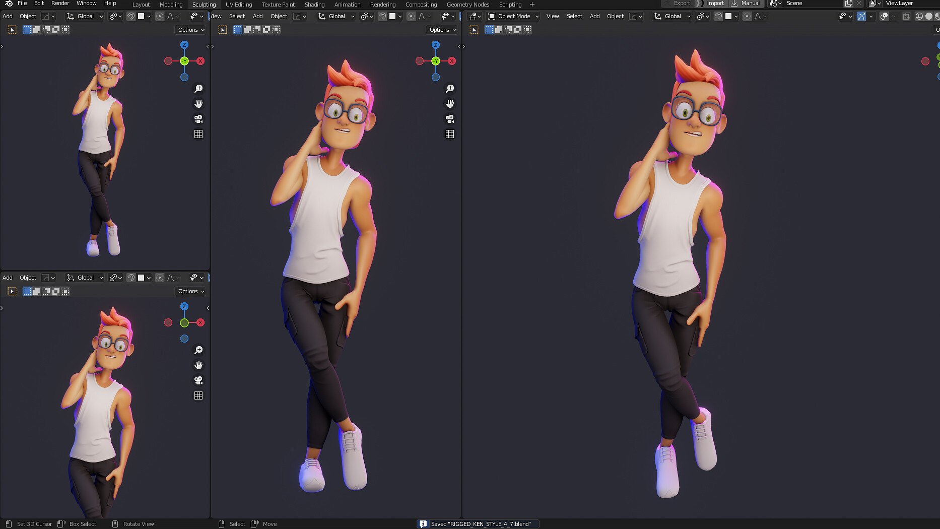 ArtStation - Rigged Character using Blender