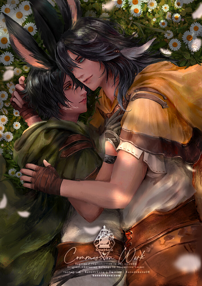 ArtStation - FFXIV Couple Half Body Commission