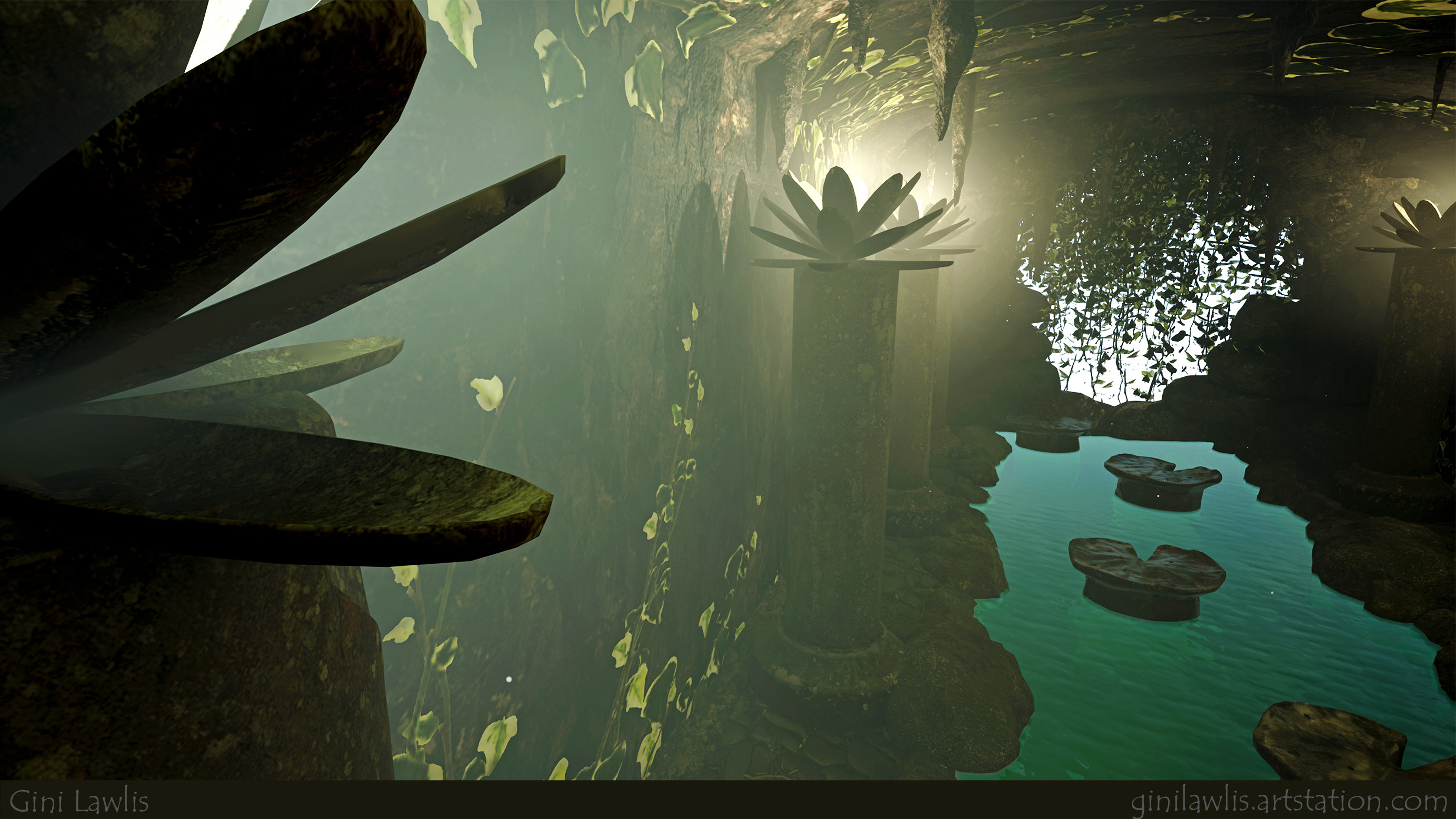 Gini Lawlis - Ancient Frog Cave Temple Ruins