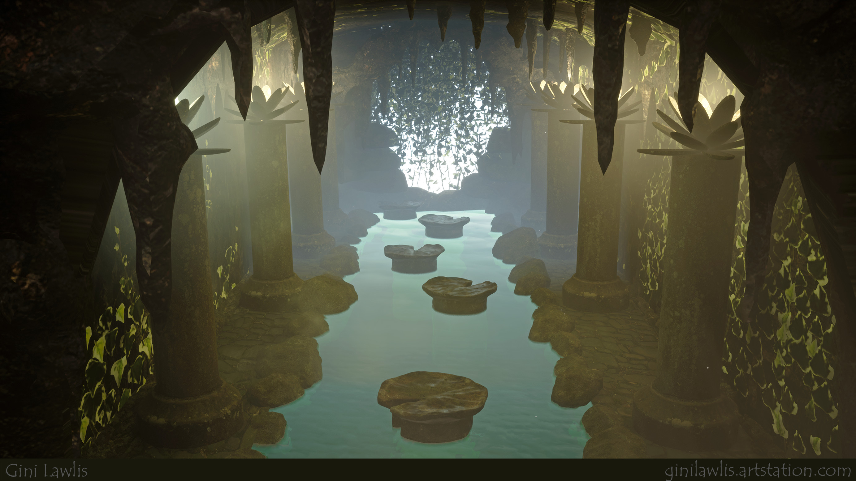 Gini Lawlis - Ancient Frog Cave Temple Ruins