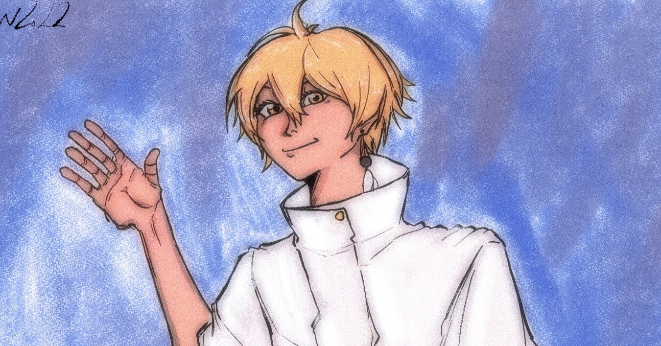 ArtStation - Aether from Genshin wearing Okkotsu Yuta jacket from Jujutsu.