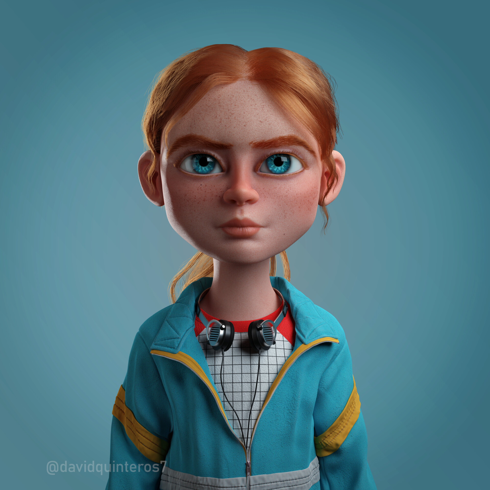 David Quinteros - Max Stranger Things 3D cartoon stylized