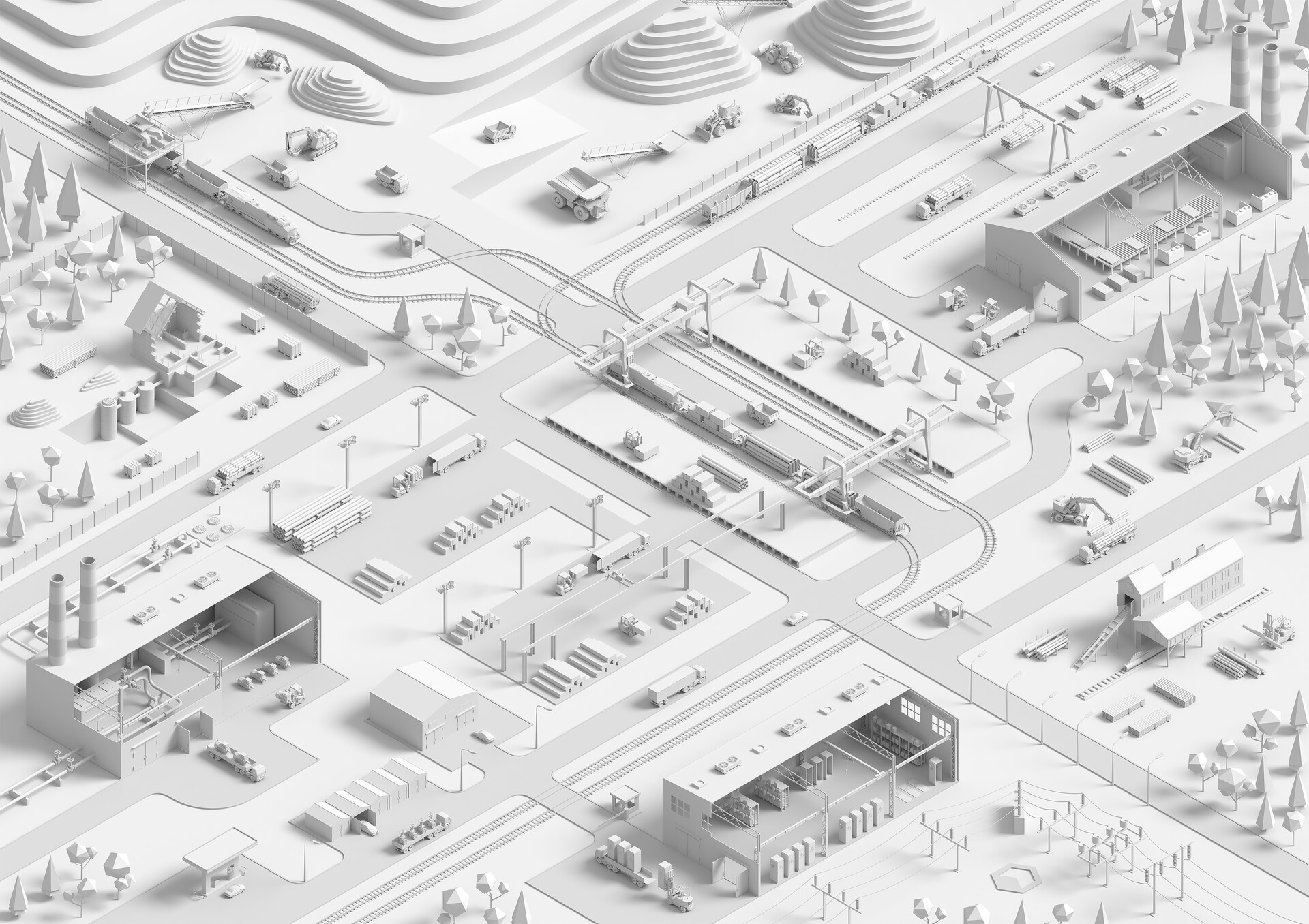 ArtStation - Principal scheme of the enterprise. Map.