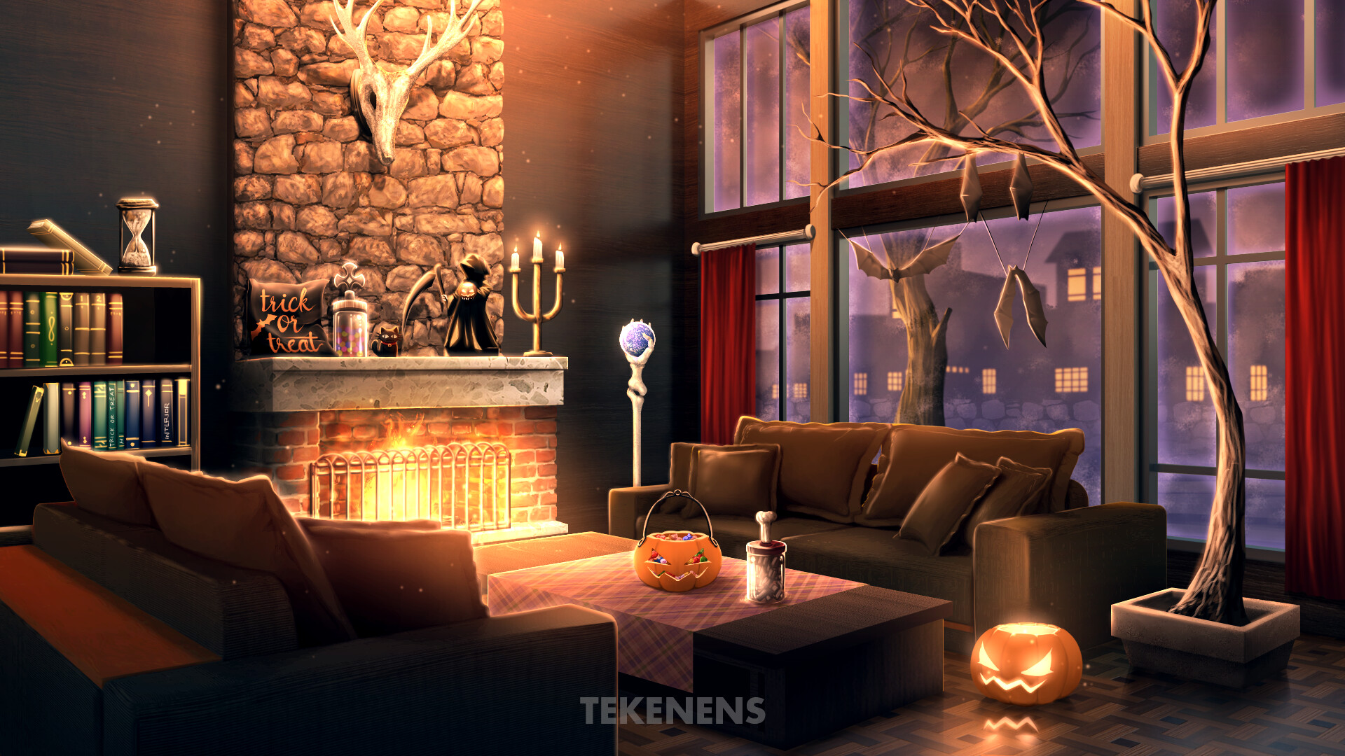 ArtStation - Halloween theme room