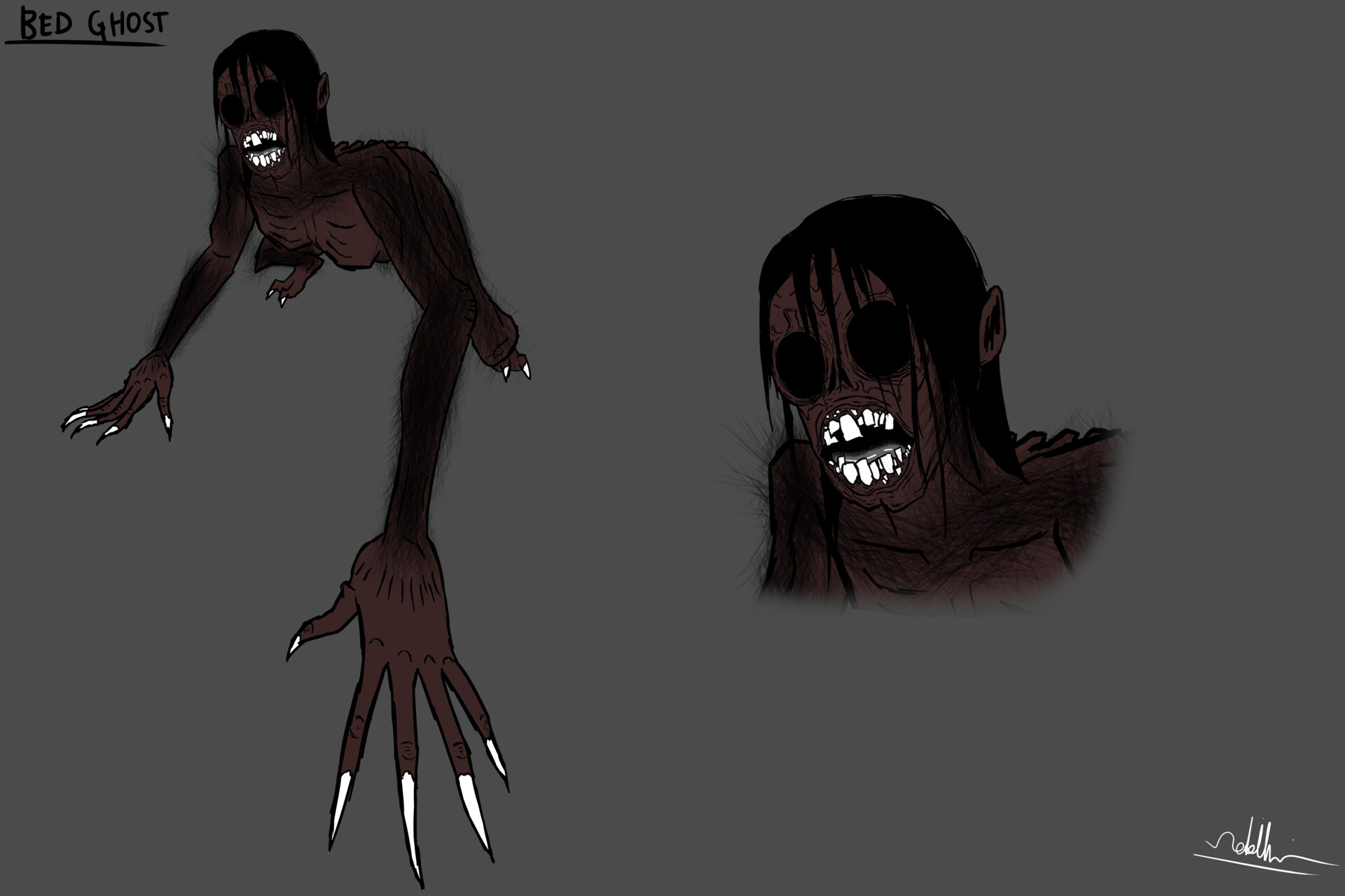 ArtStation - Bed Ghost Concept Art sketches