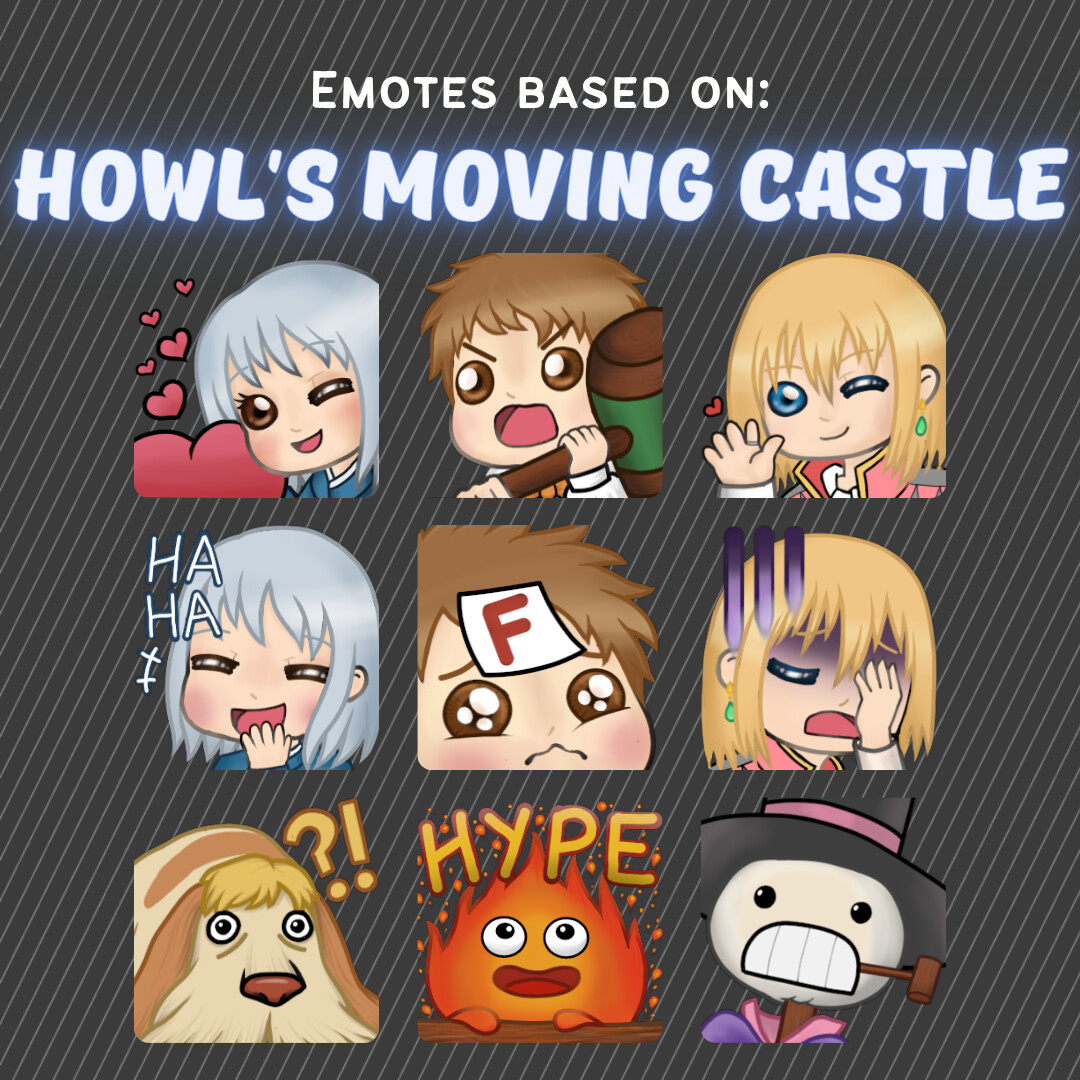 ArtStation - Howl's Moving Castle inspired Twitch Emotes