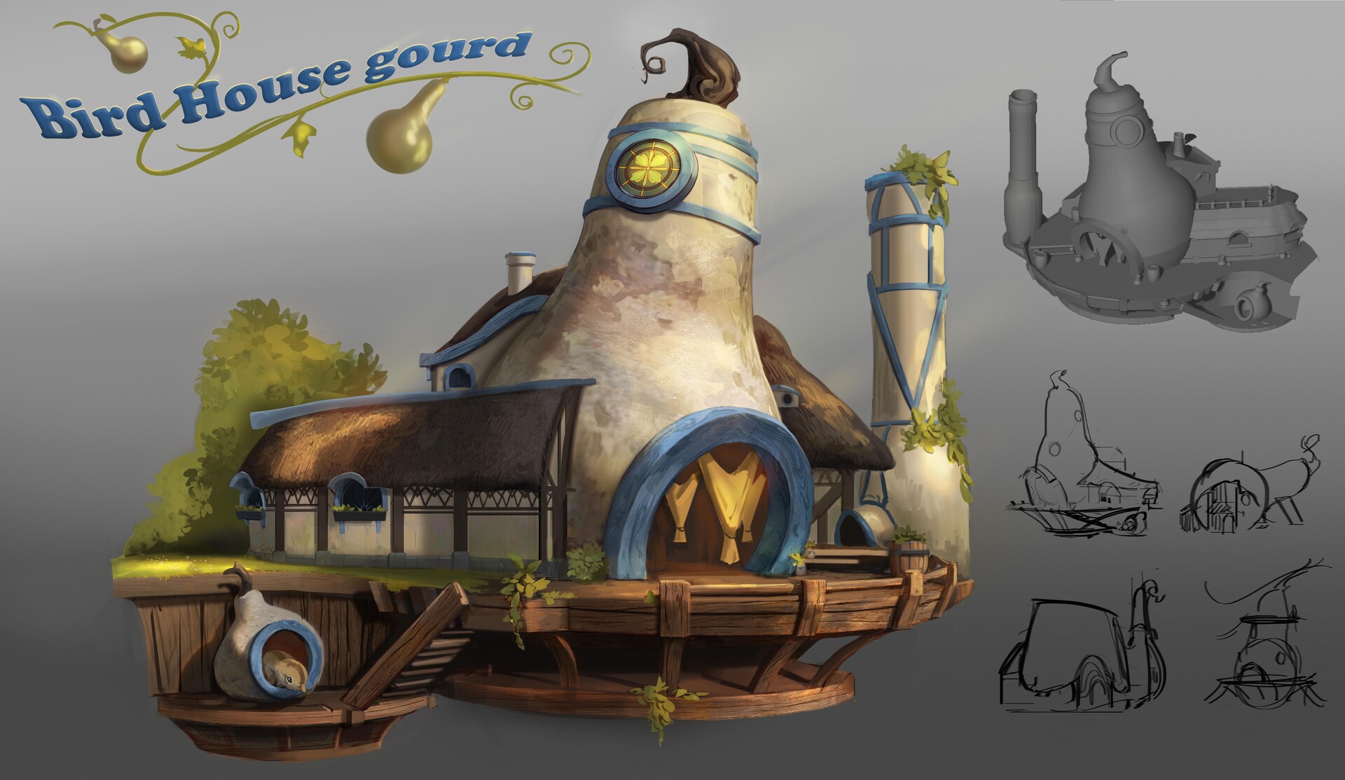 ArtStation - Bird House Gourd